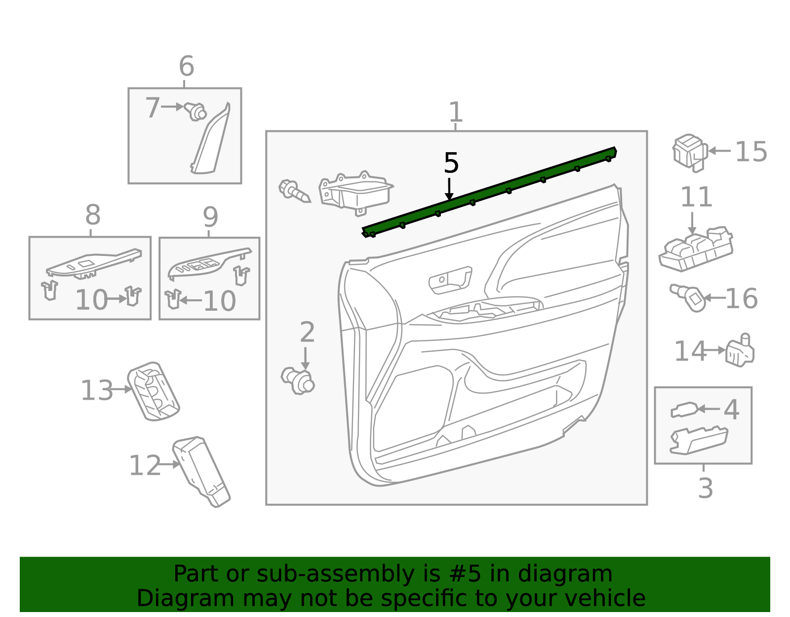 2011-2020 Toyota Sienna Belt Weather-Strip 68171-08020 | Toyota Parts ...