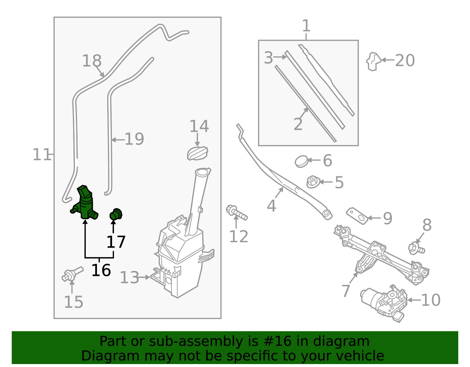 2022-2025 Kia | Washer Pump | 98510-R2000 | Kia Auto Parts