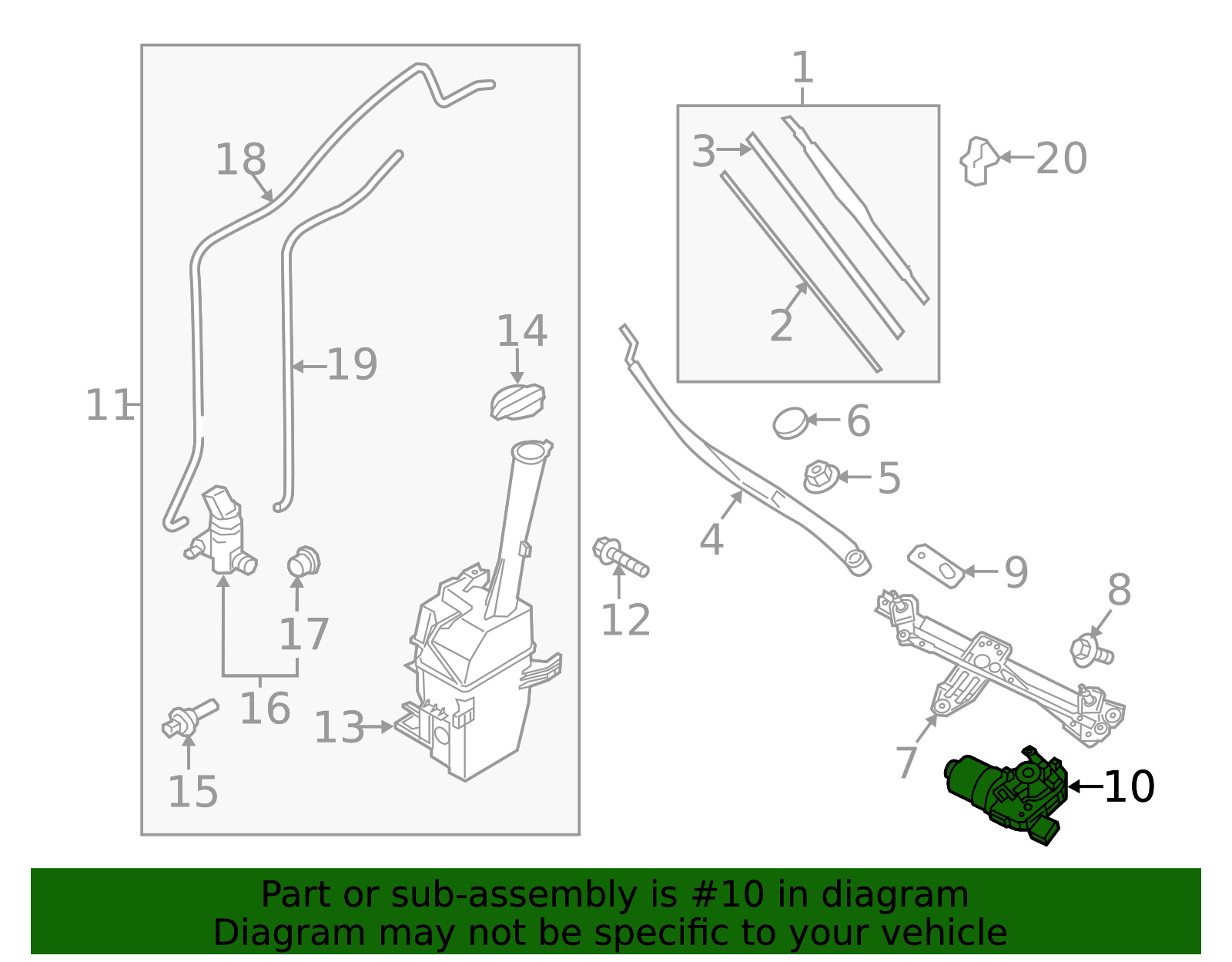 98110-C5500 - Wiper Motor 2018-2025 Kia | Kia.Parts Store