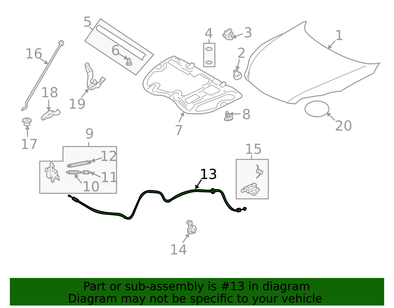 2009-2013 Toyota Matrix Release Cable 53630-02190 | MotorMotor