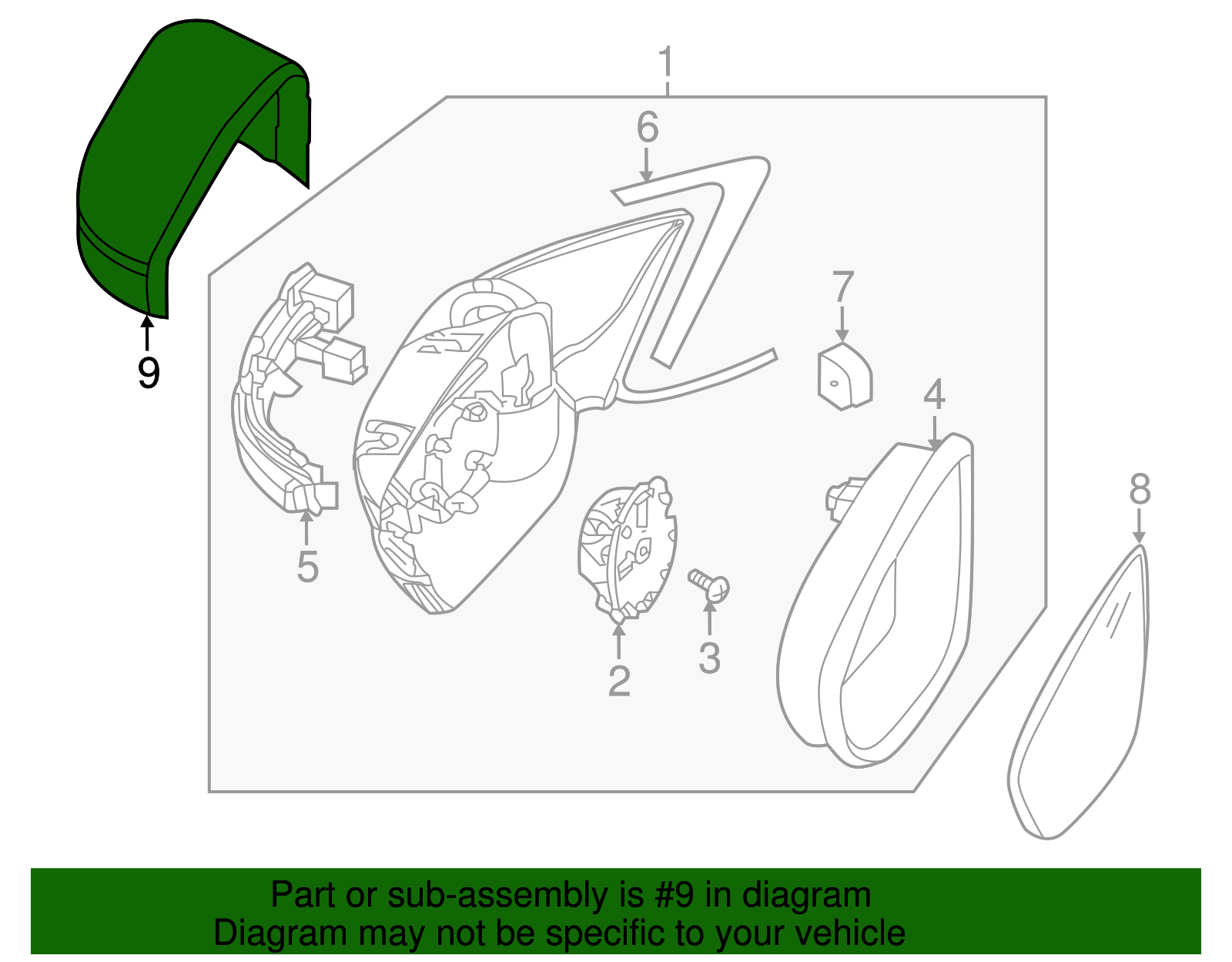 5C6-857-538-B-GRU - Door Mirror Cover 2011-2018 Volkswagen Jetta ...