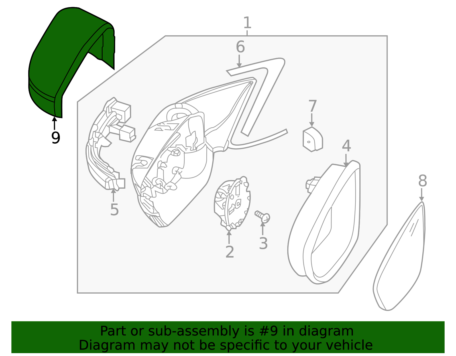 5C6-857-537-B-GRU - High-Quality Door Mirror Cover for 2011-2018 ...