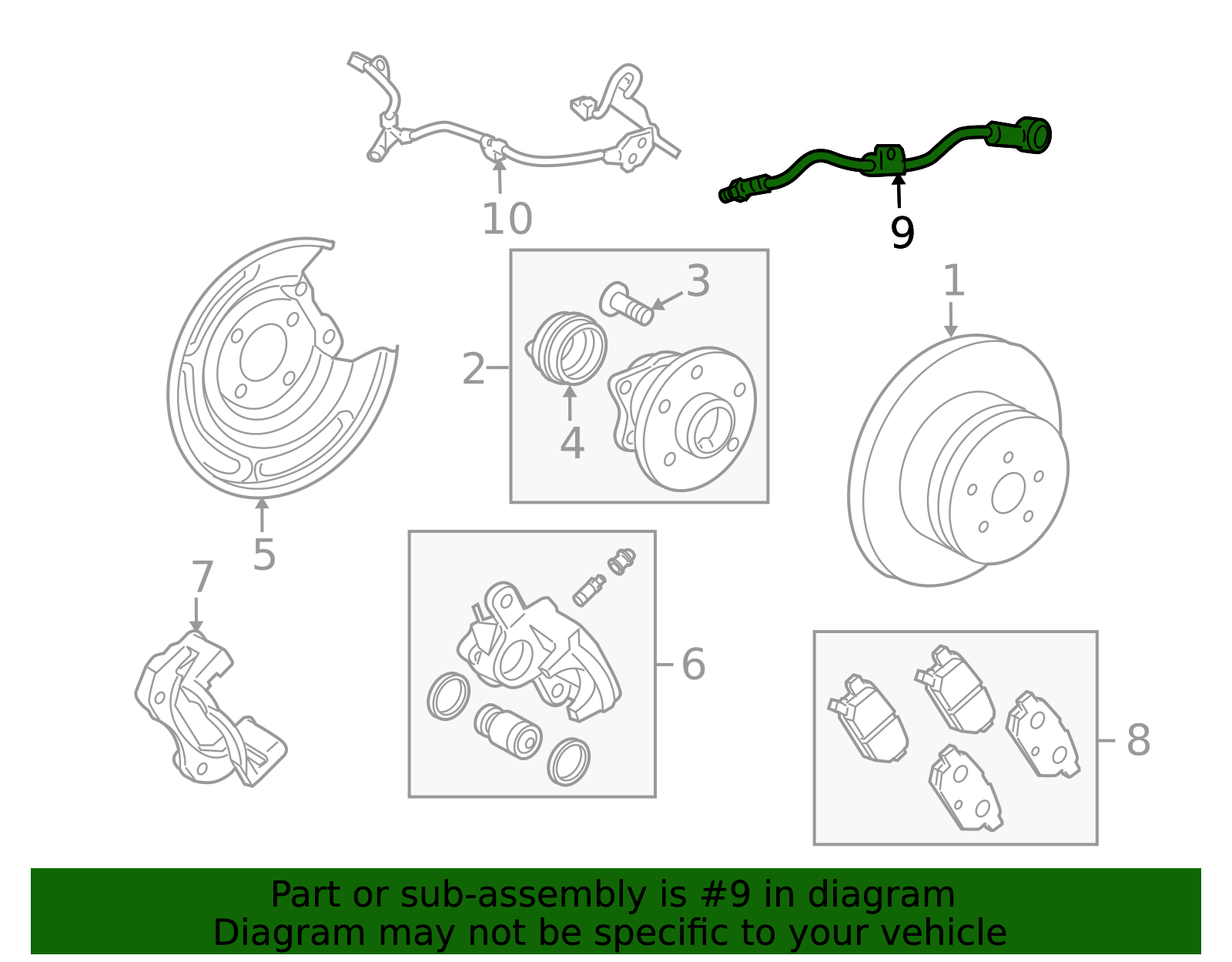 OEM Toyota Brake Hydraulic Hose For 2008-2013 Toyota - Part# 90947 ...