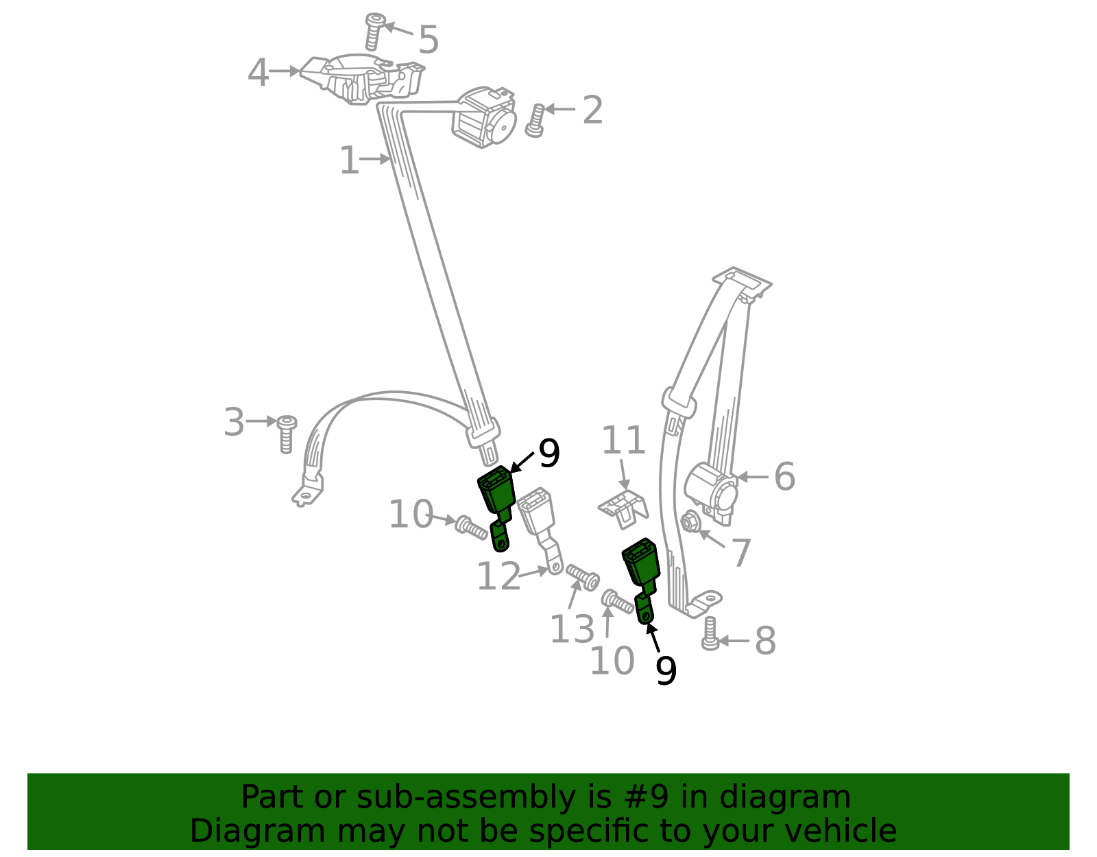 3CN-857-739-L-MNB - Outer Buckle 2024-2025 Volkswagen Atlas Cross Sport ...