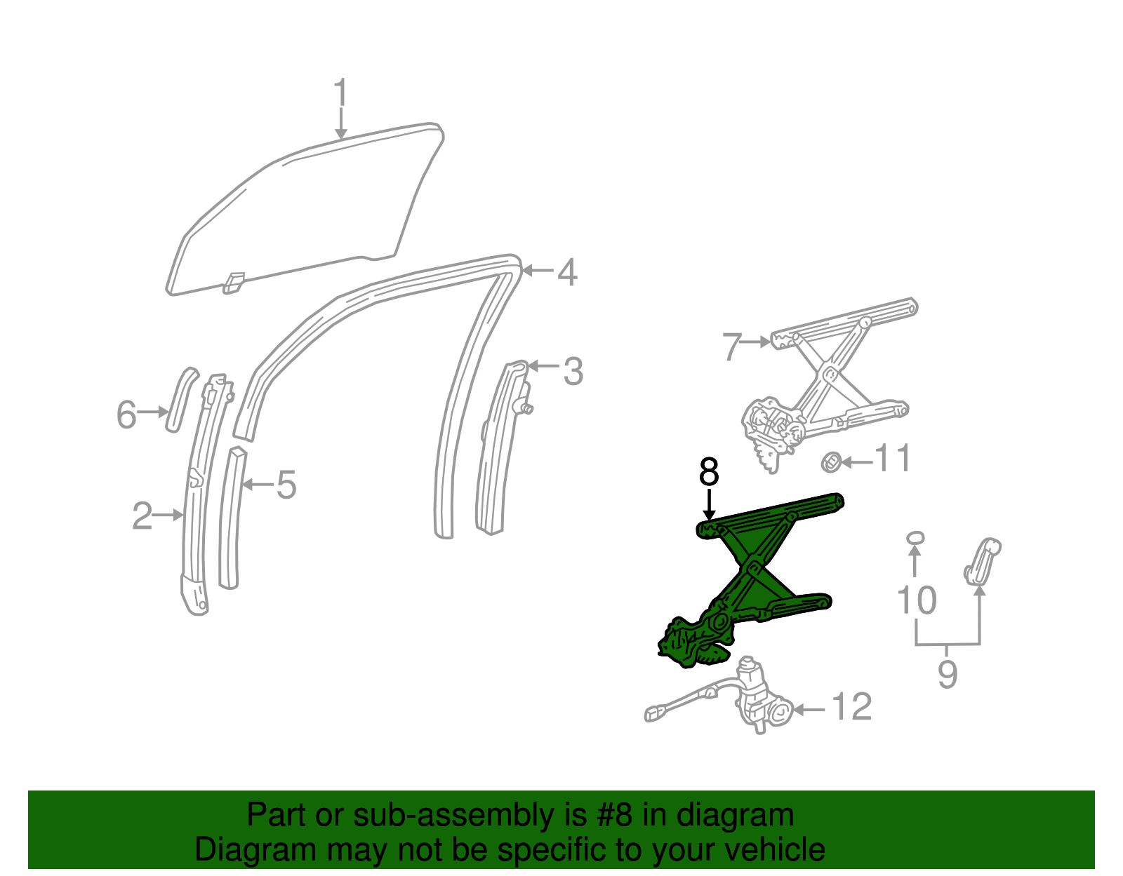 2000-2006 Toyota Tundra Window Regulator 69802-0C010 | OEM Parts Online