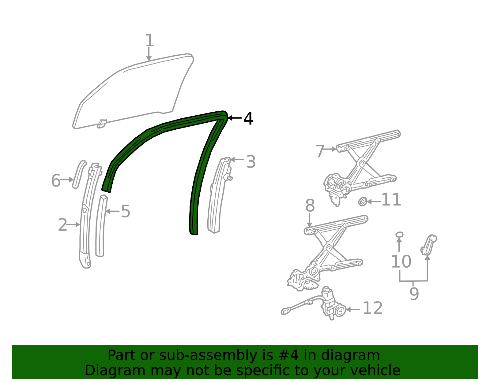 Genuine Official Toyota Window Channel (Left, Front) part# 68151-0C010 ...