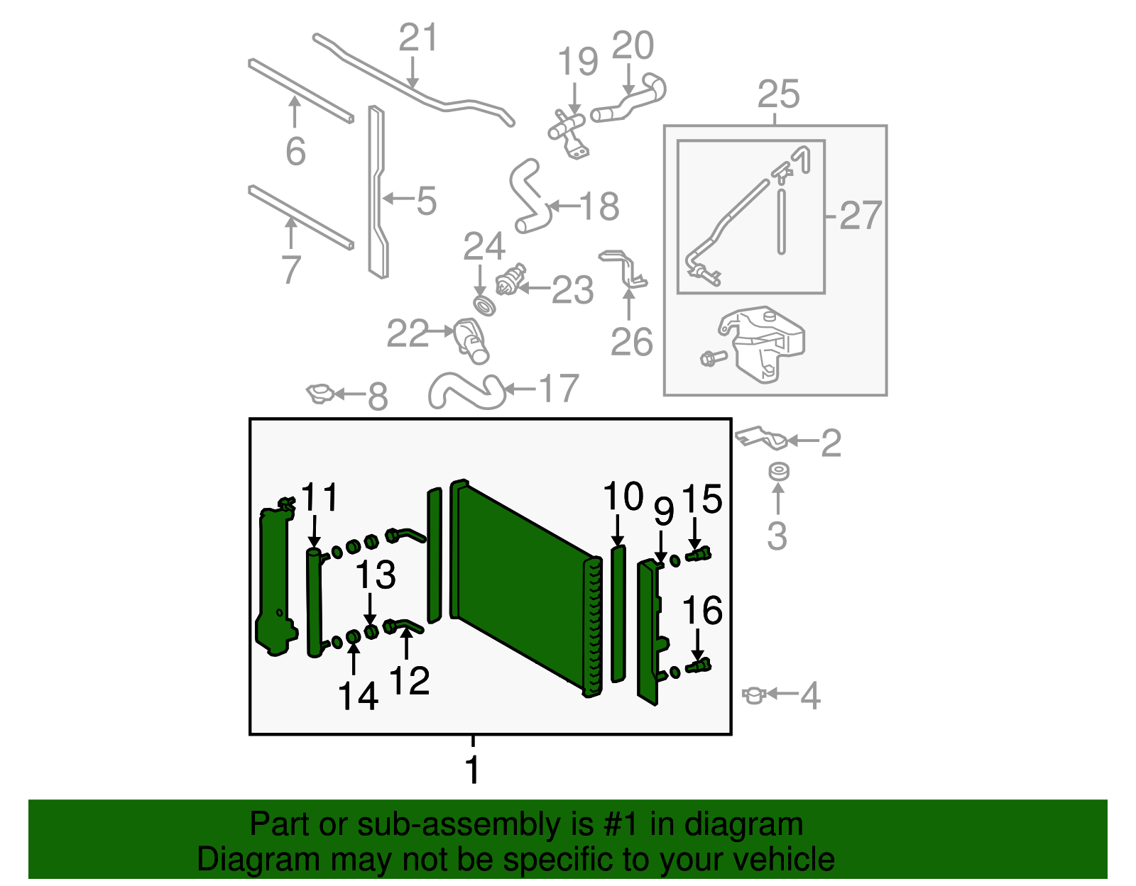 2009-2017 Toyota | Radiator Assembly | 16410-0T031 | OEM Vehicle Parts