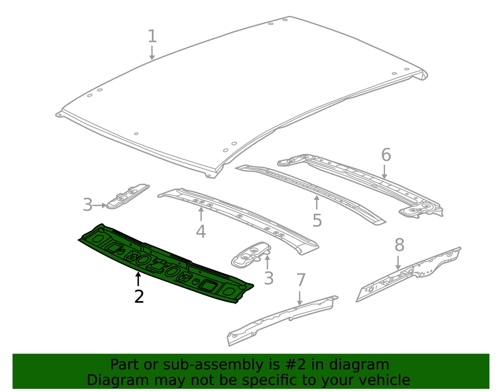 Front Roof Header Panel with Reinforcement 95231497 GM | GMPartsDirect.com