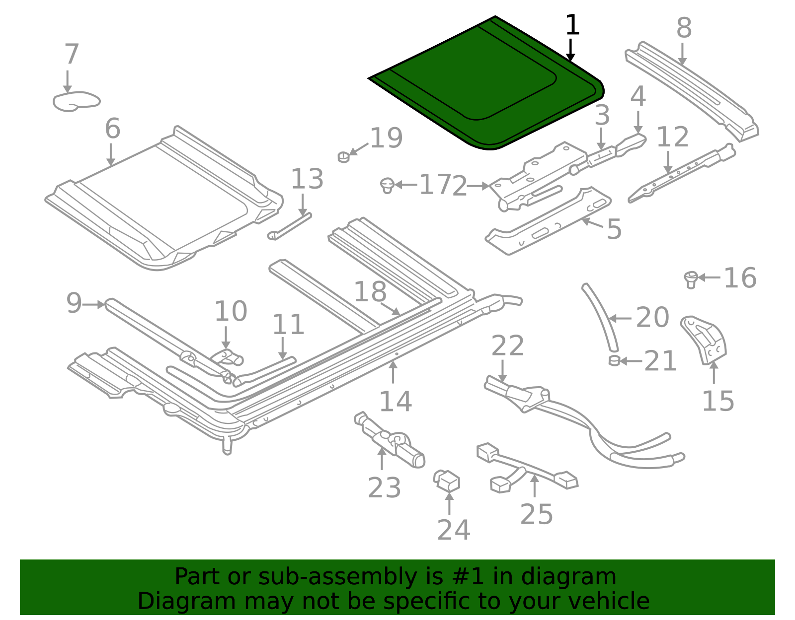 2001-2005 Hyundai Sunroof Panel 81610-39000 | QuirkParts