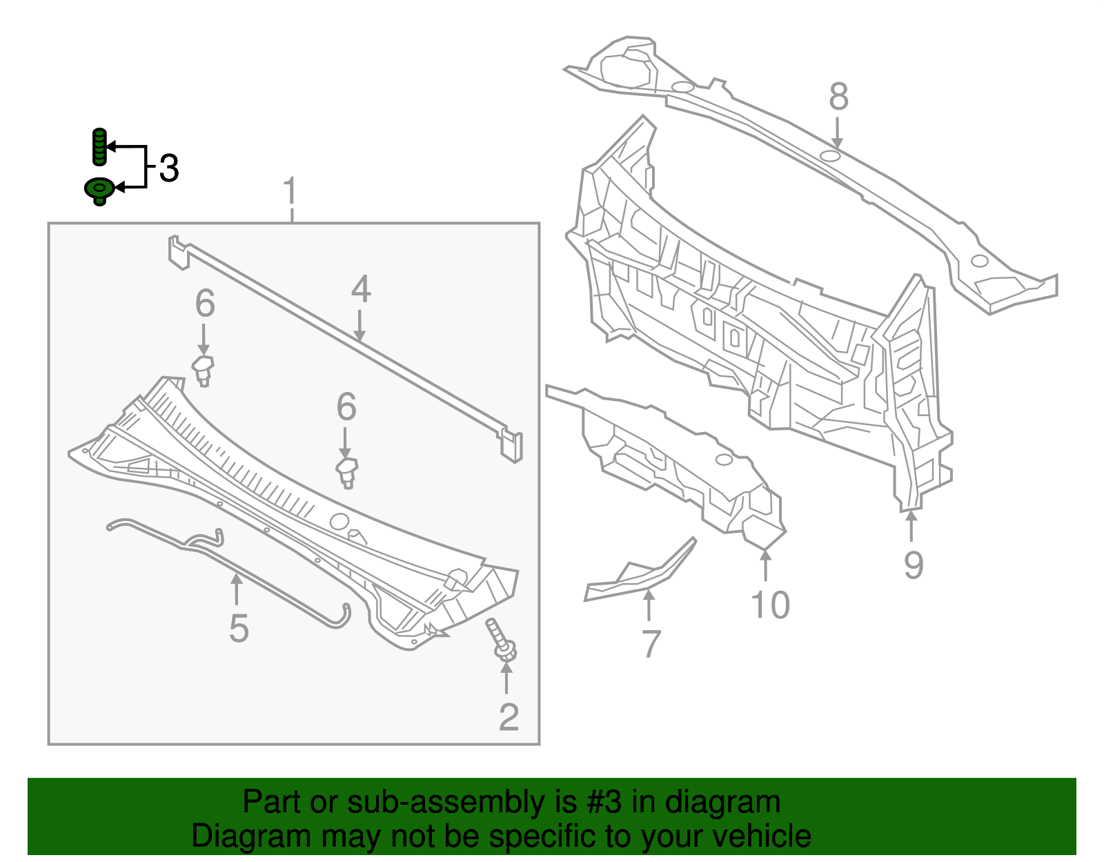 86155-2H100 - Cowl Grille Retainer 2008-2025 Kia | Kia.Parts Store