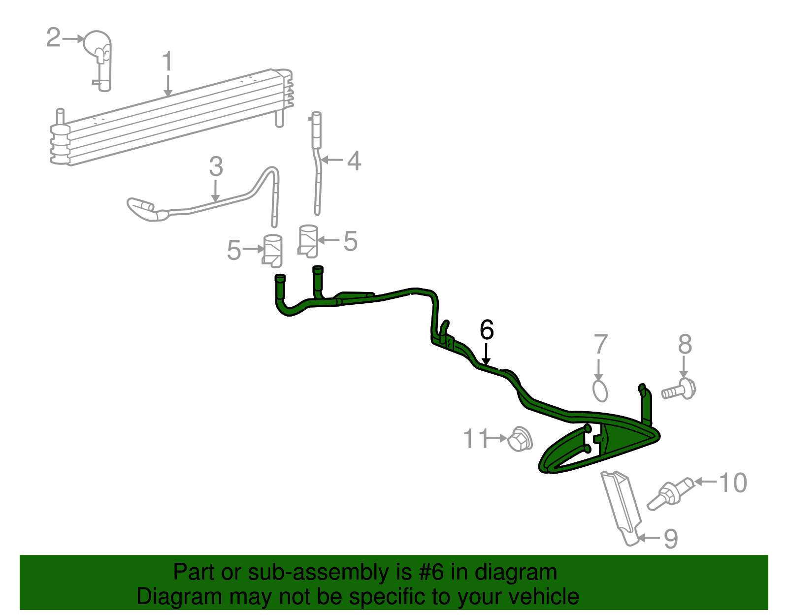 2011-2017 Ford Automatic Transmission Oil Cooler Hose Assembly BL3Z ...