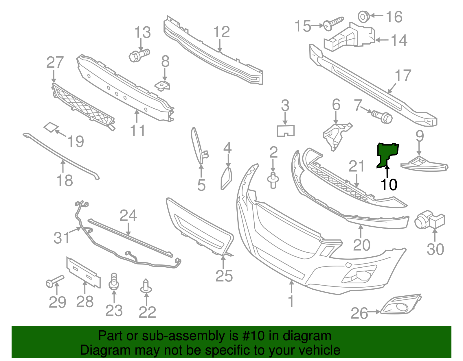 2010-2013 Volvo XC60 Lower Bracket 30763419 | TascaParts.com
