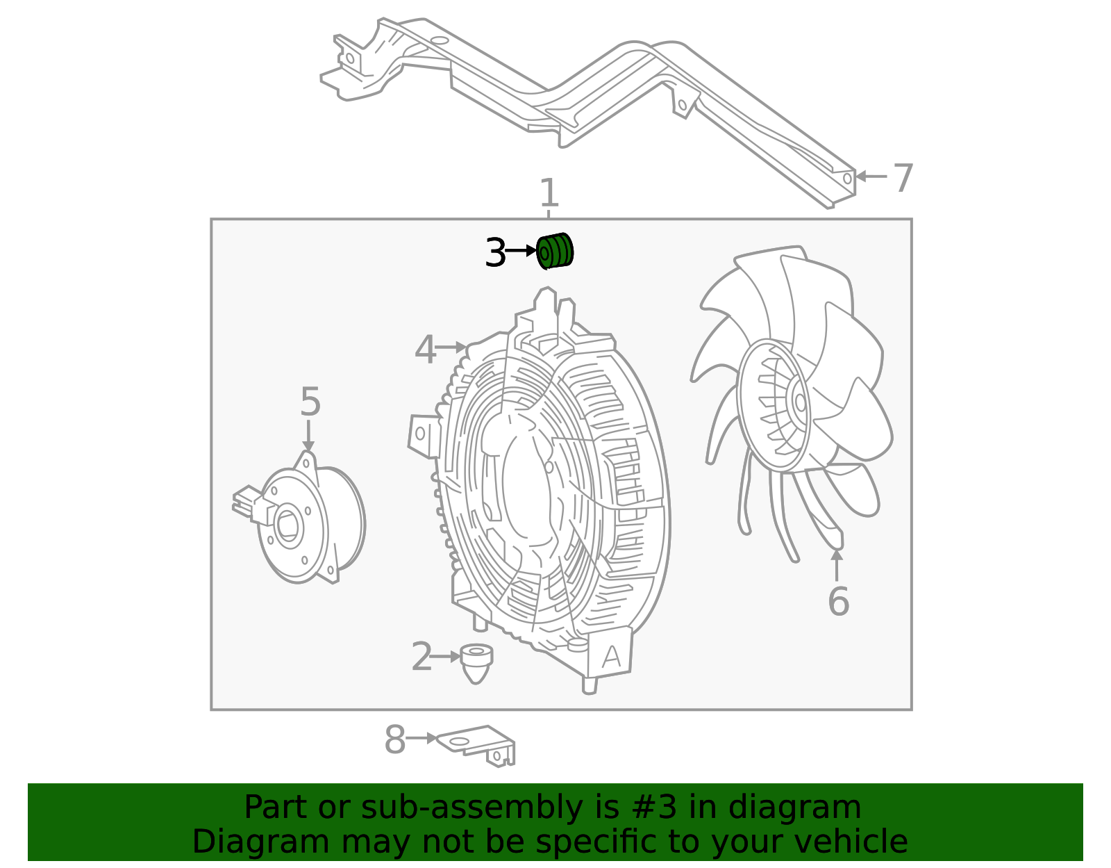 2022-2025 Toyota Tundra Fan Assembly Grommet 88897-60170 | MotorMotor