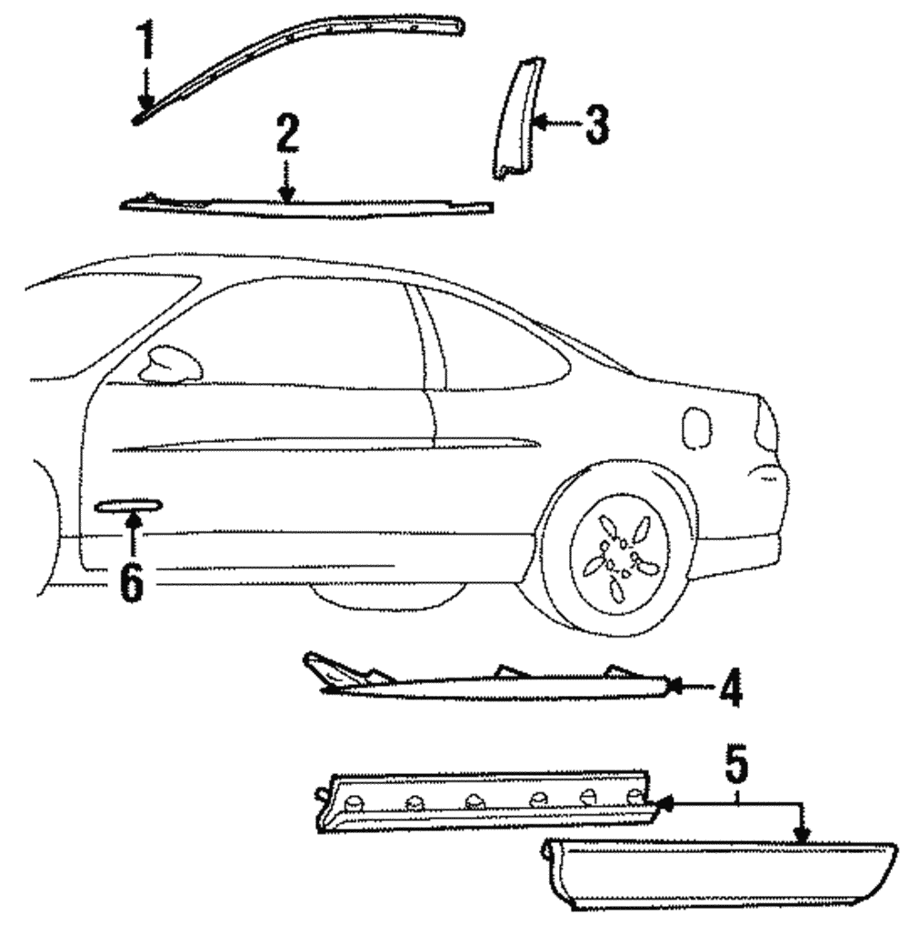 1997-2002 Pontiac Grand Prix Body Side Molding 10246320 | Shop Matick ...
