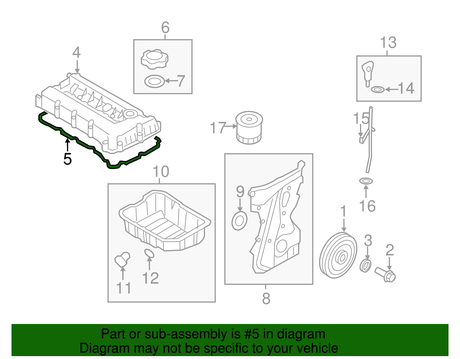 Genuine Valve Cover Gasket for 2011-2015 Hyundai | Part# 22441-2G710 ...