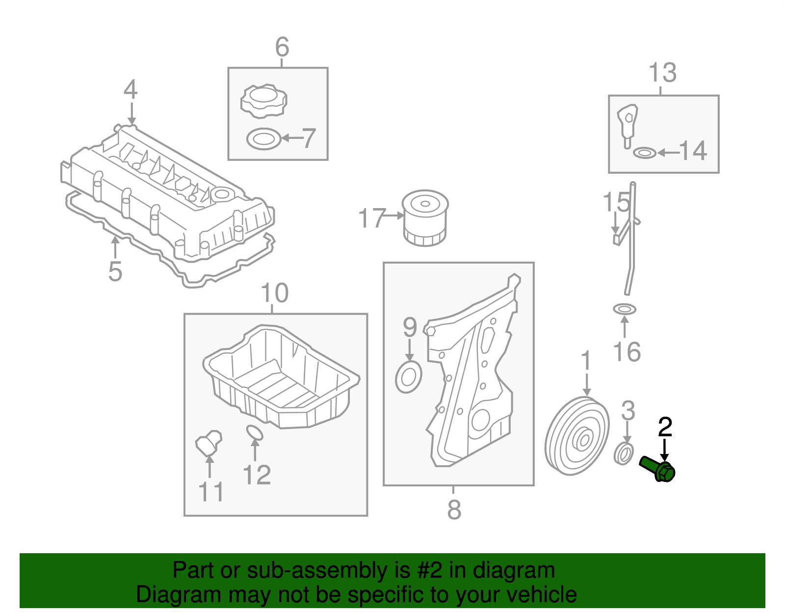 Genuine Engine Crankshaft Pulley Bolt for 2001-2018 Hyundai | Part ...