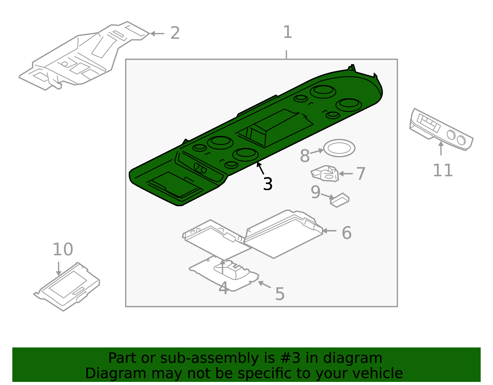 2005 Nissan Armada Overhead Console 96980-ZC02A | TascaParts.com