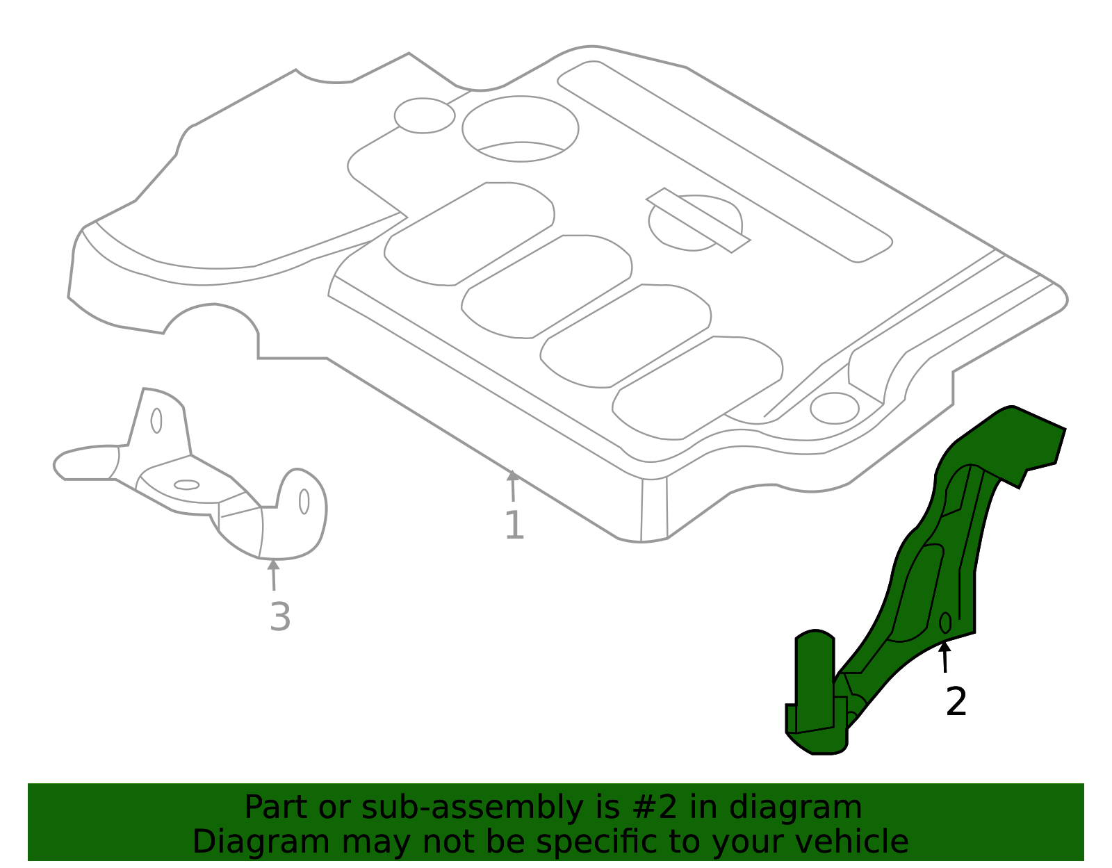 14049-JA00A - Engine Cover Front Bracket 2007-2013 Nissan Altima ...