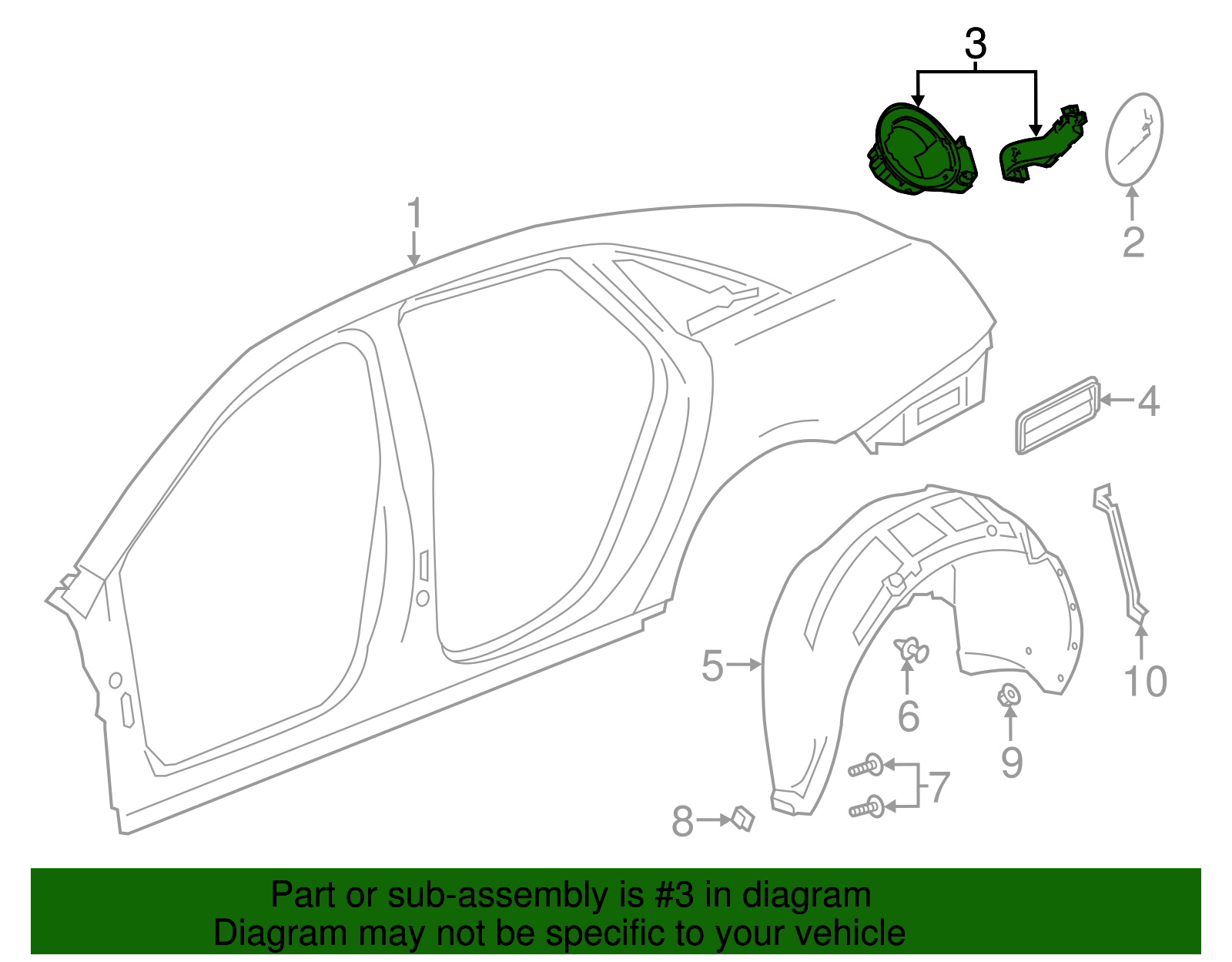 84228567 - 2013-2019 Cadillac XTS - Fuel Tank Filler Pipe Housing ...