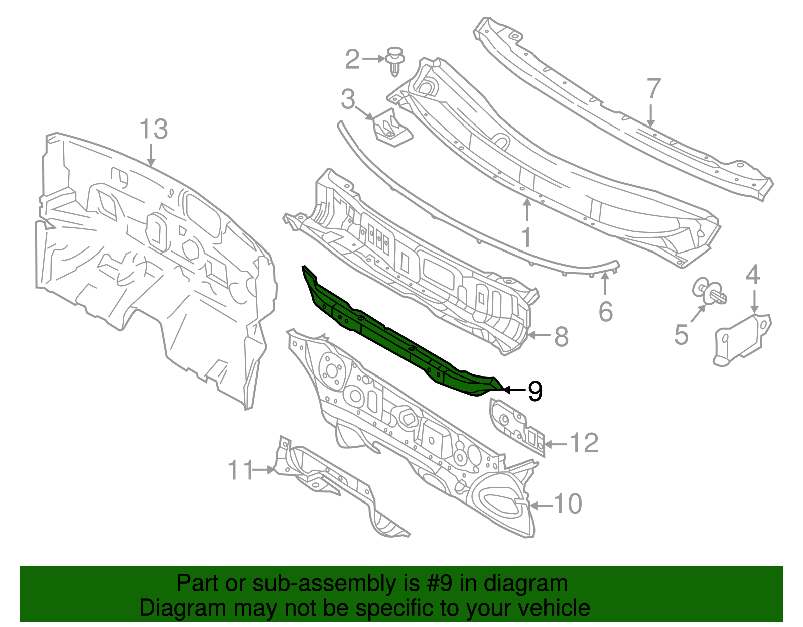 2012-2019 Nissan Dash Cross-Member F7402-3ANMA | Bill Kay Nissan Parts