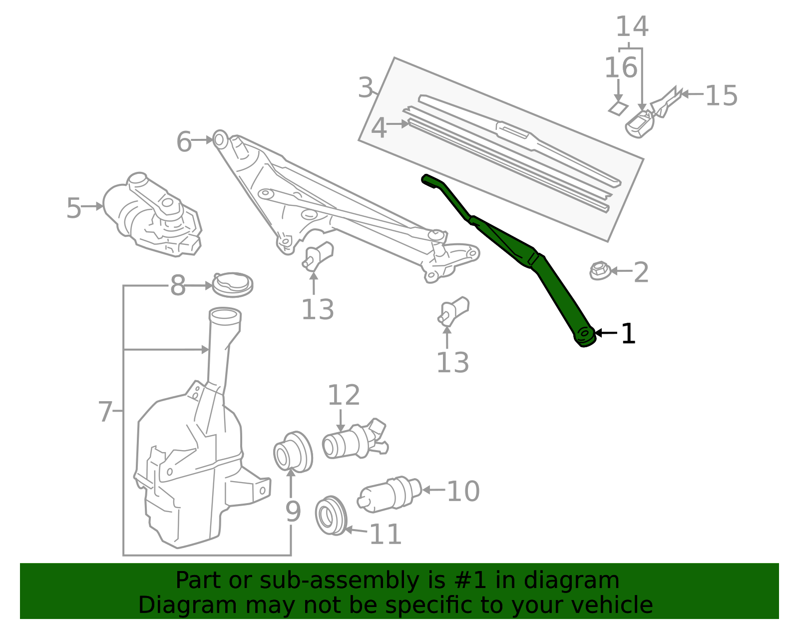 2007-2012 Lexus ES350 Wiper Arm 85221-33280 | OEM Parts Online