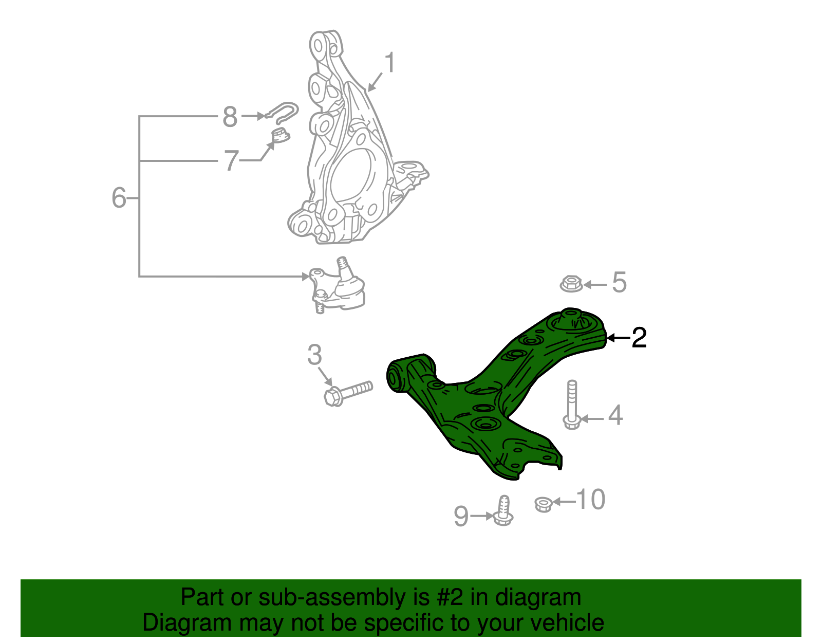 2018-2021 Toyota C-HR Lower Control Arm 48069-F4010 | OEM Parts Online