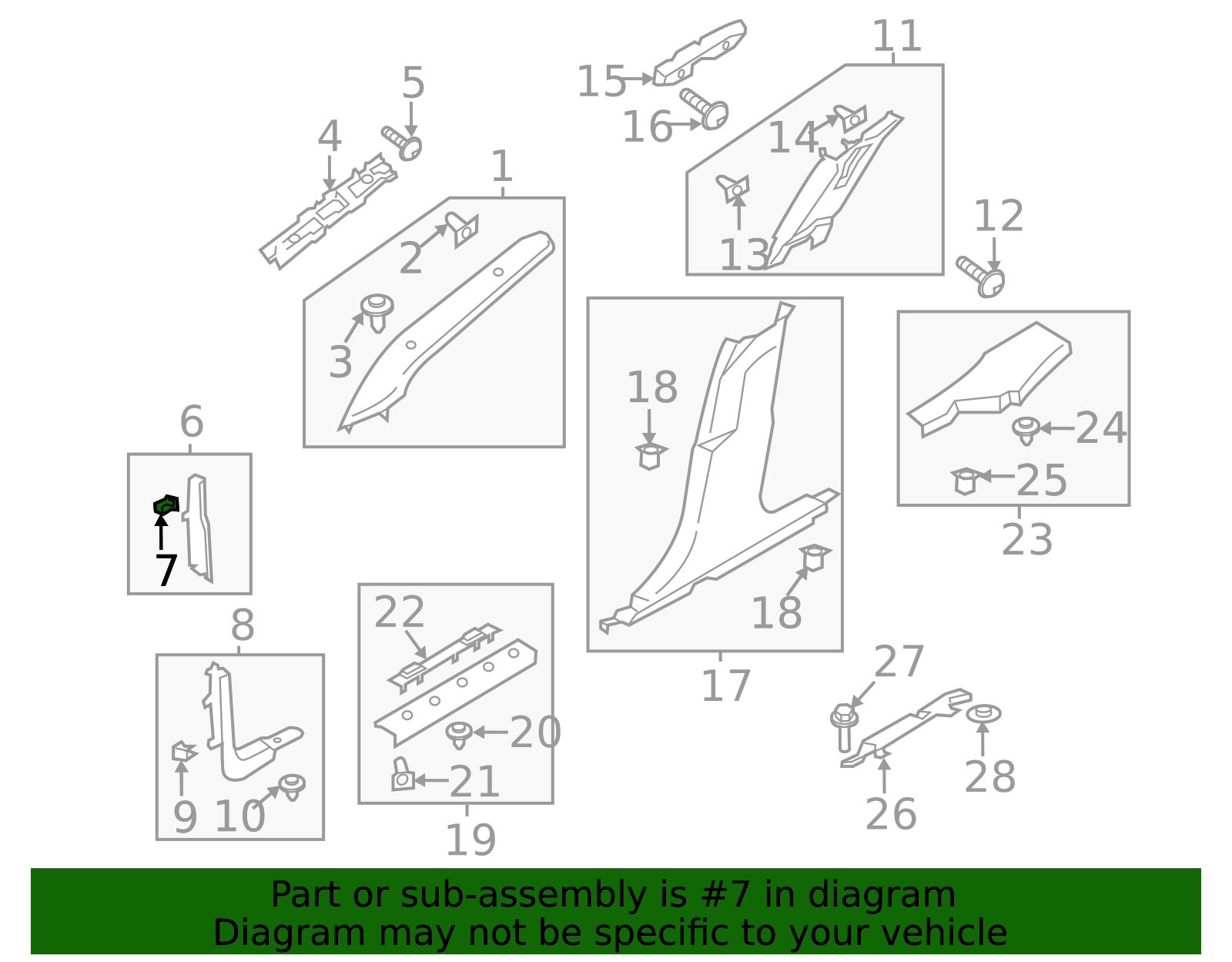 2013-2025 Ford | Lower Center Pillar Trim Retainer | W716053-S424 ...