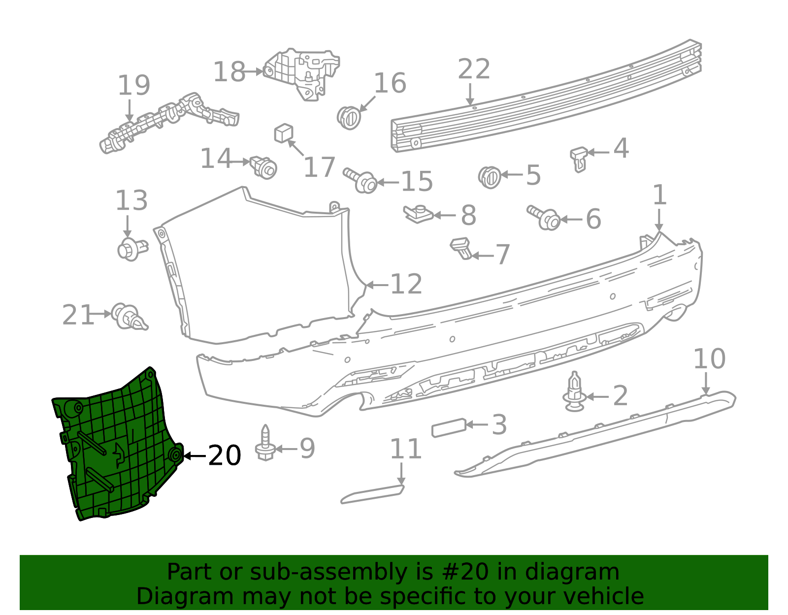 2024-2025 Toyota Grand Highlander Bumper Splash Shield 52591-0E160 ...