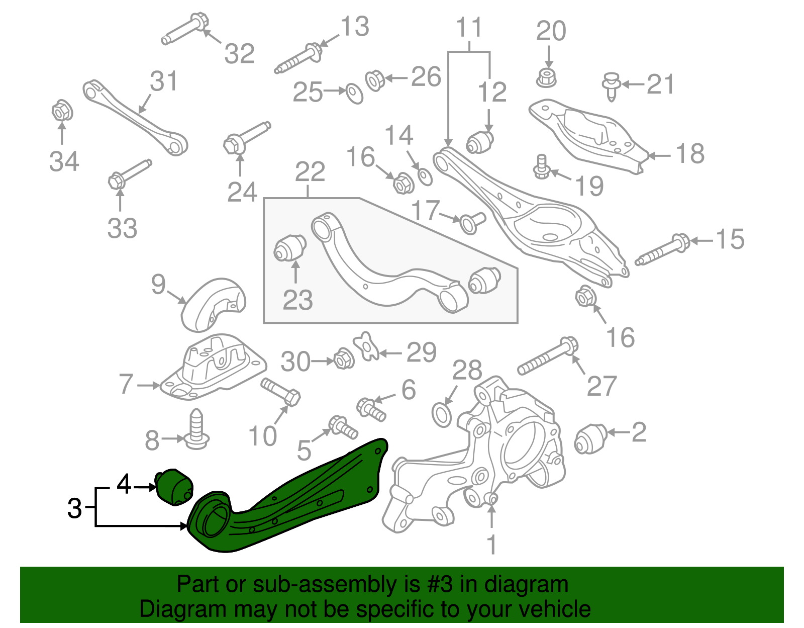 2015-2025 Audi Trailing Arm 5Q0-505-224-D | Audi USA Parts