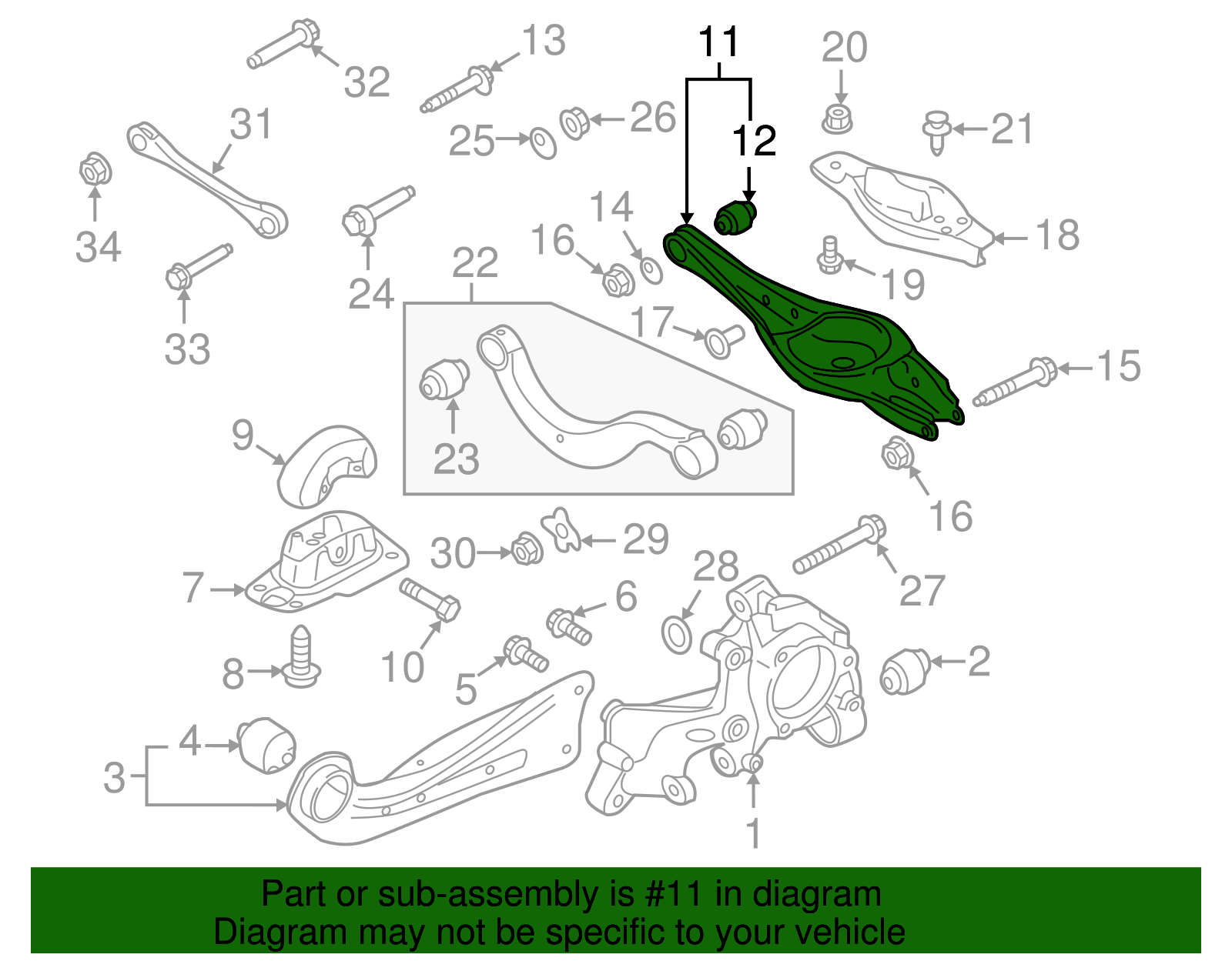 2015-2023 Audi Lower Control Arm 5Q0-505-311-J | Genuine Audi Parts
