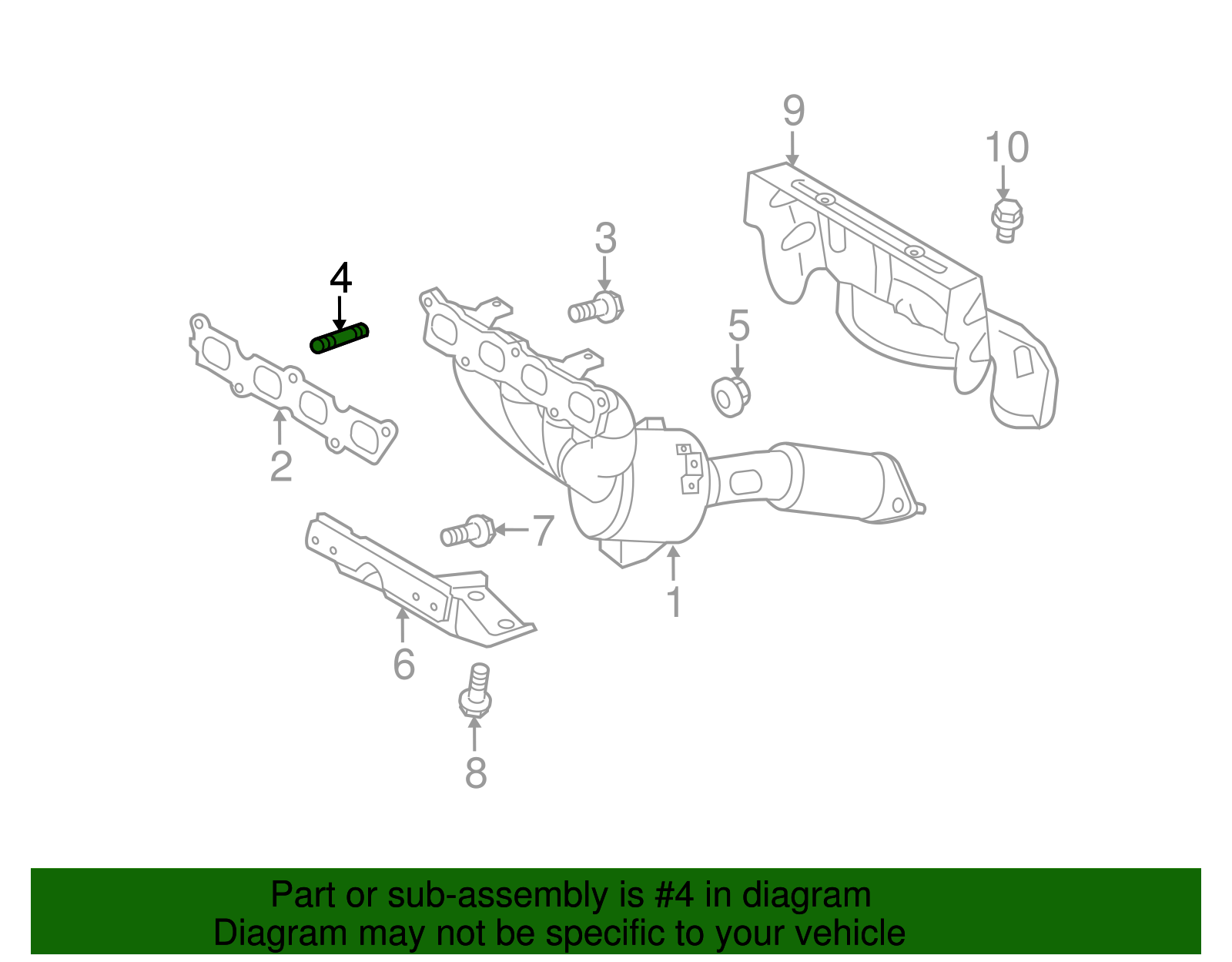 W715309-S300 - Exhaust Manifold Stud 2013-2021 Ford | Ford Parts Direct