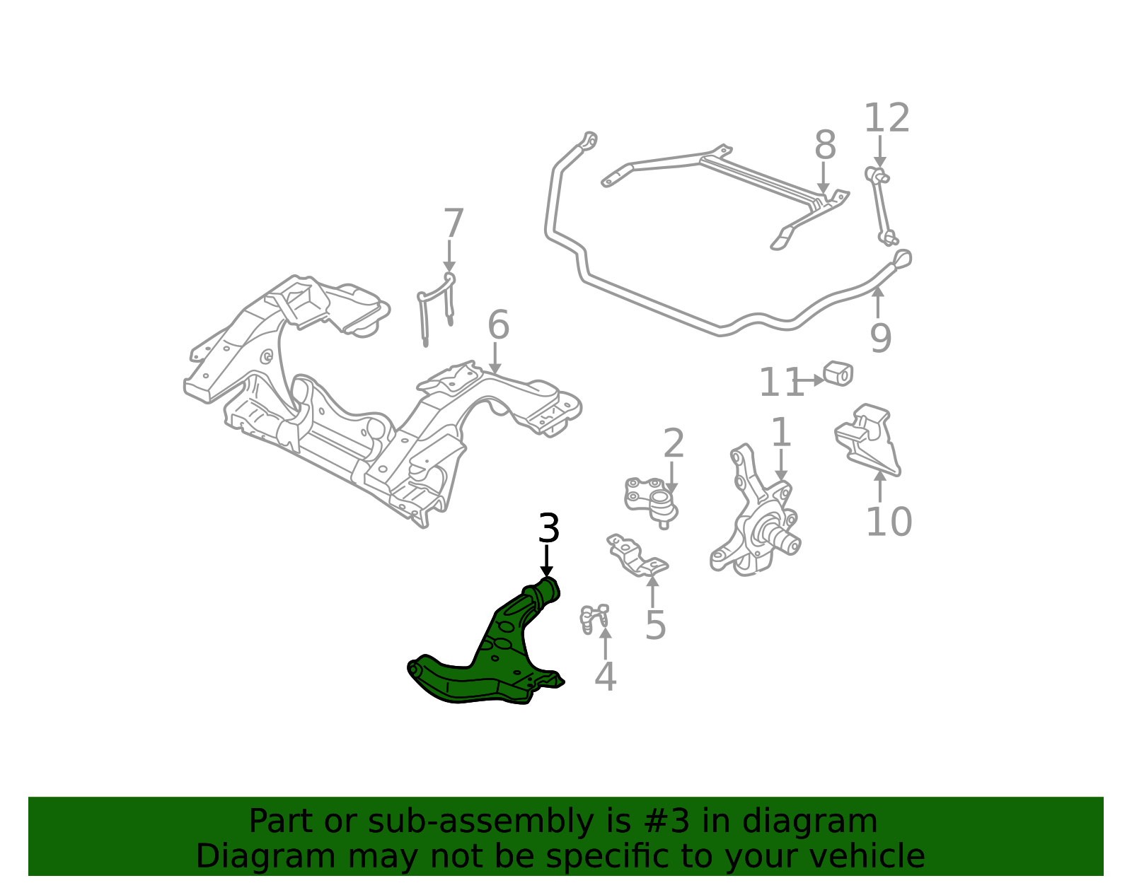 1996-2004 Nissan Pathfinder Lower Control Arm 54500-0W001 | My Nissan Part