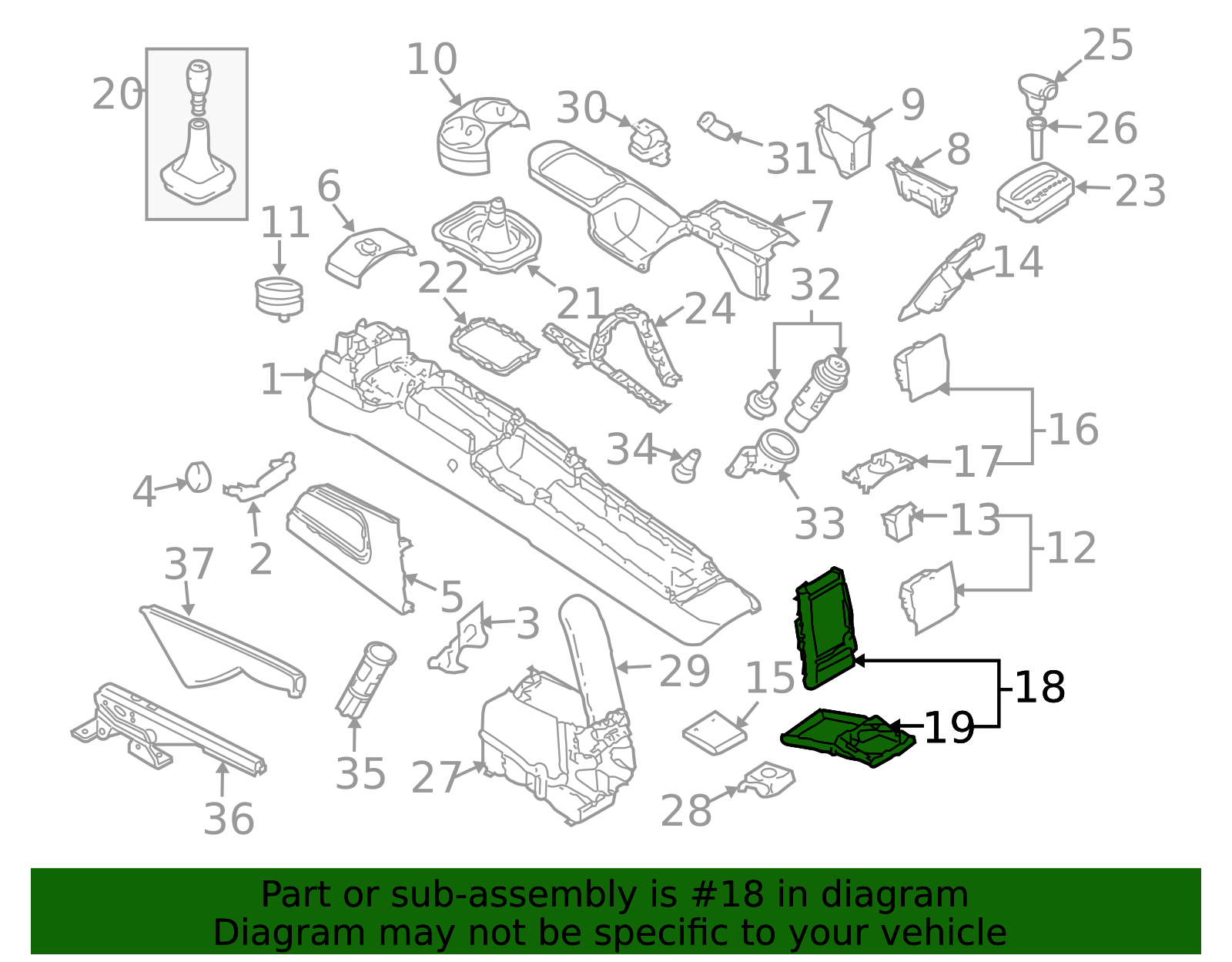 1C0-863-617-G-08H - Volkswagen Ashtray Housing 2002-2010 Volkswagen ...