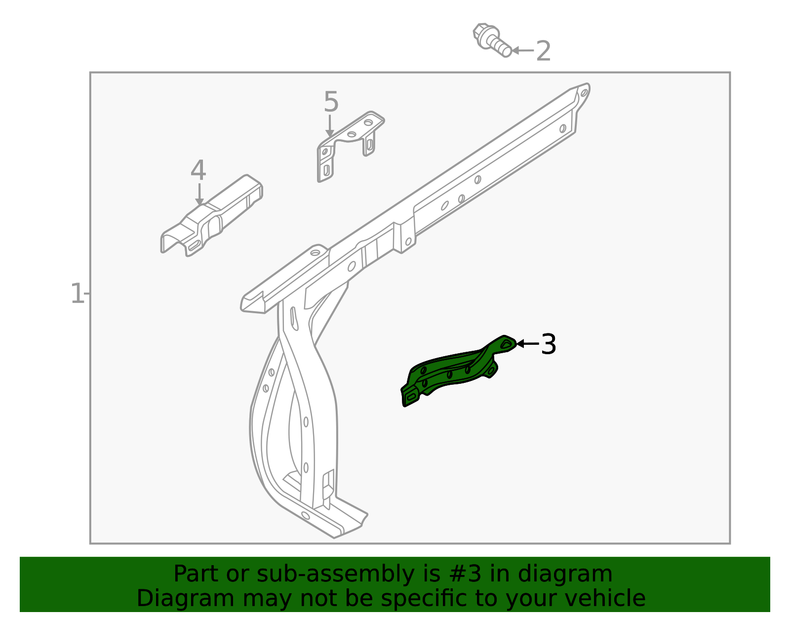 MB3Z-9910008-A - Front Rail 2021-2025 Ford Bronco | Big 3 Auto Parts