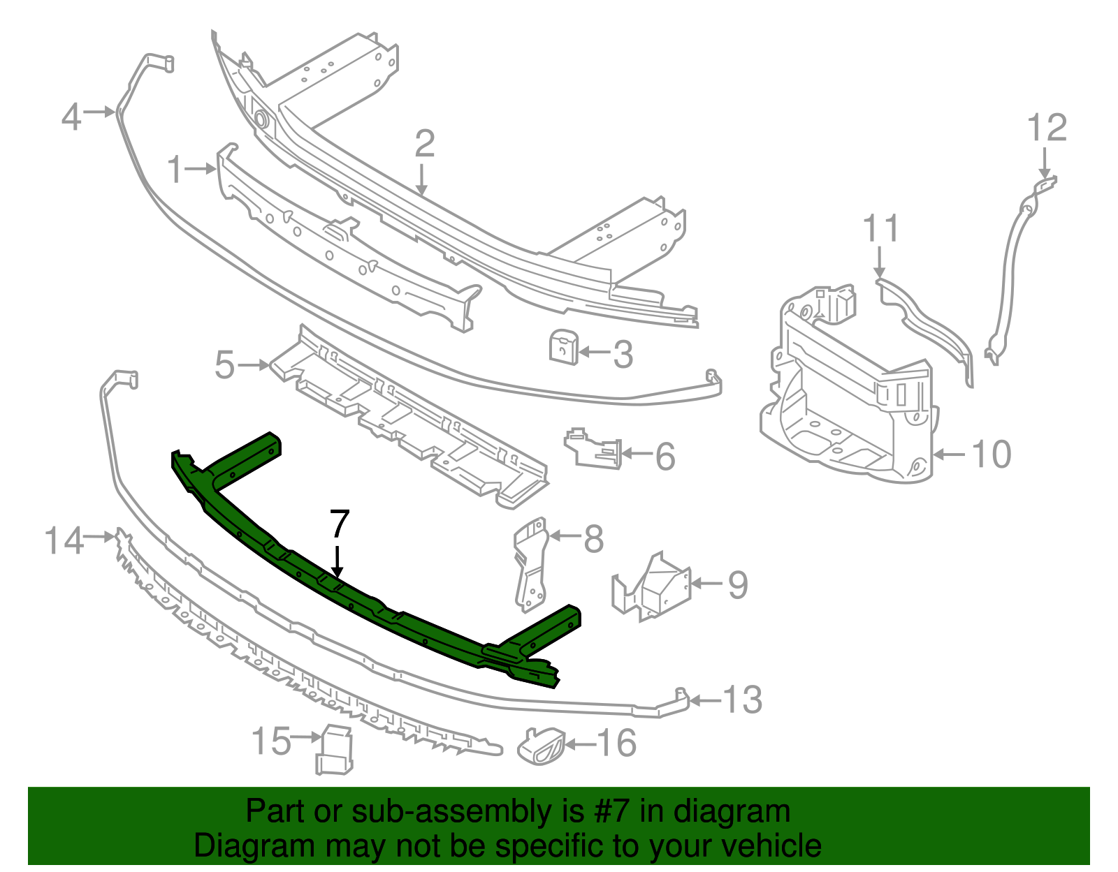 2016-2019 BMW Lower Impact Bar 51-11-8-061-340 | BMW OEM Parts