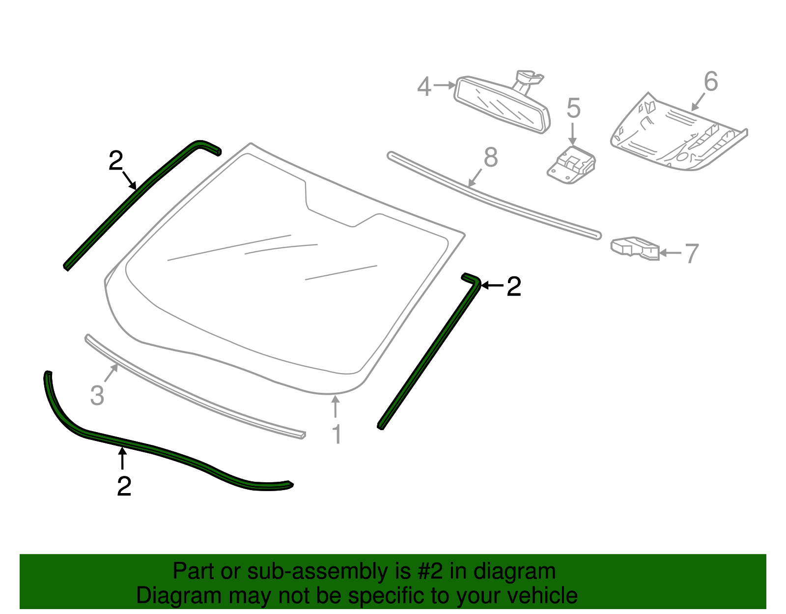 73226-SZW-000 - 2012-2025 Honda - Rubber Rear Windshield Dam (Std ...