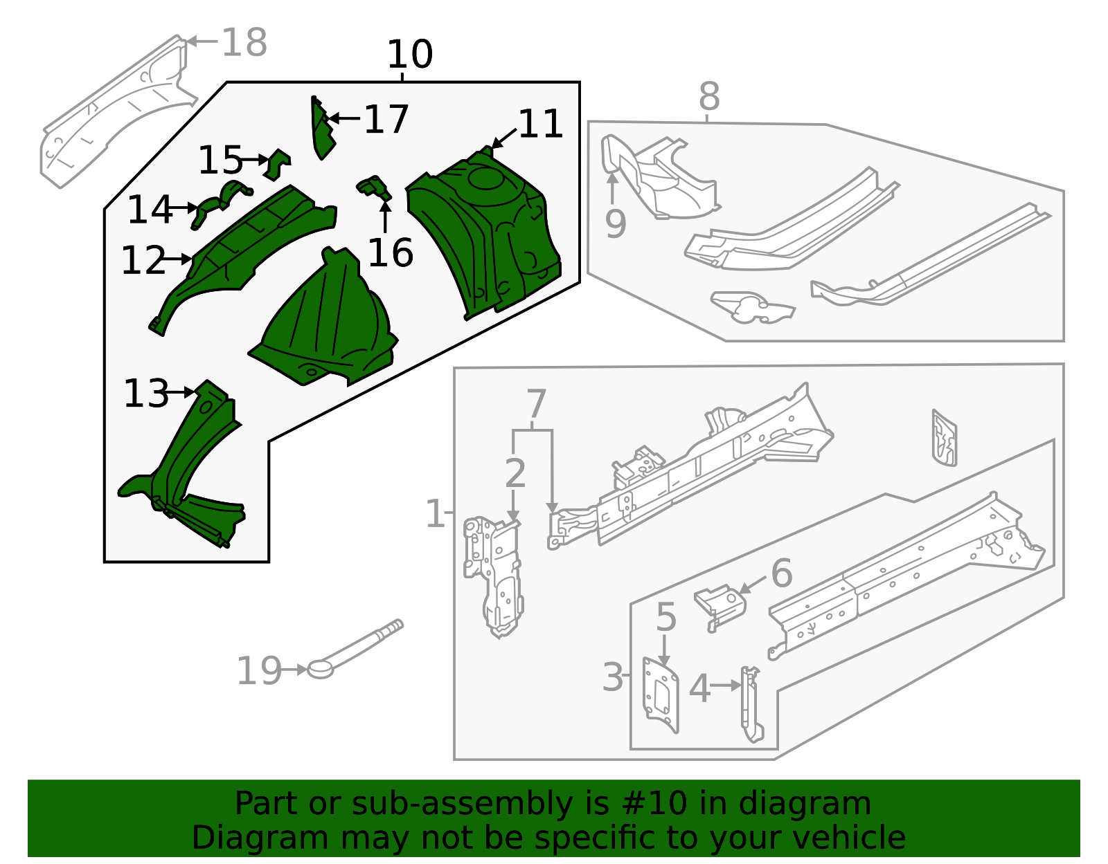Genuine OEM Apron Assembly Part# 51609AN00A9P Fits 2020-2025 Subaru: Up ...