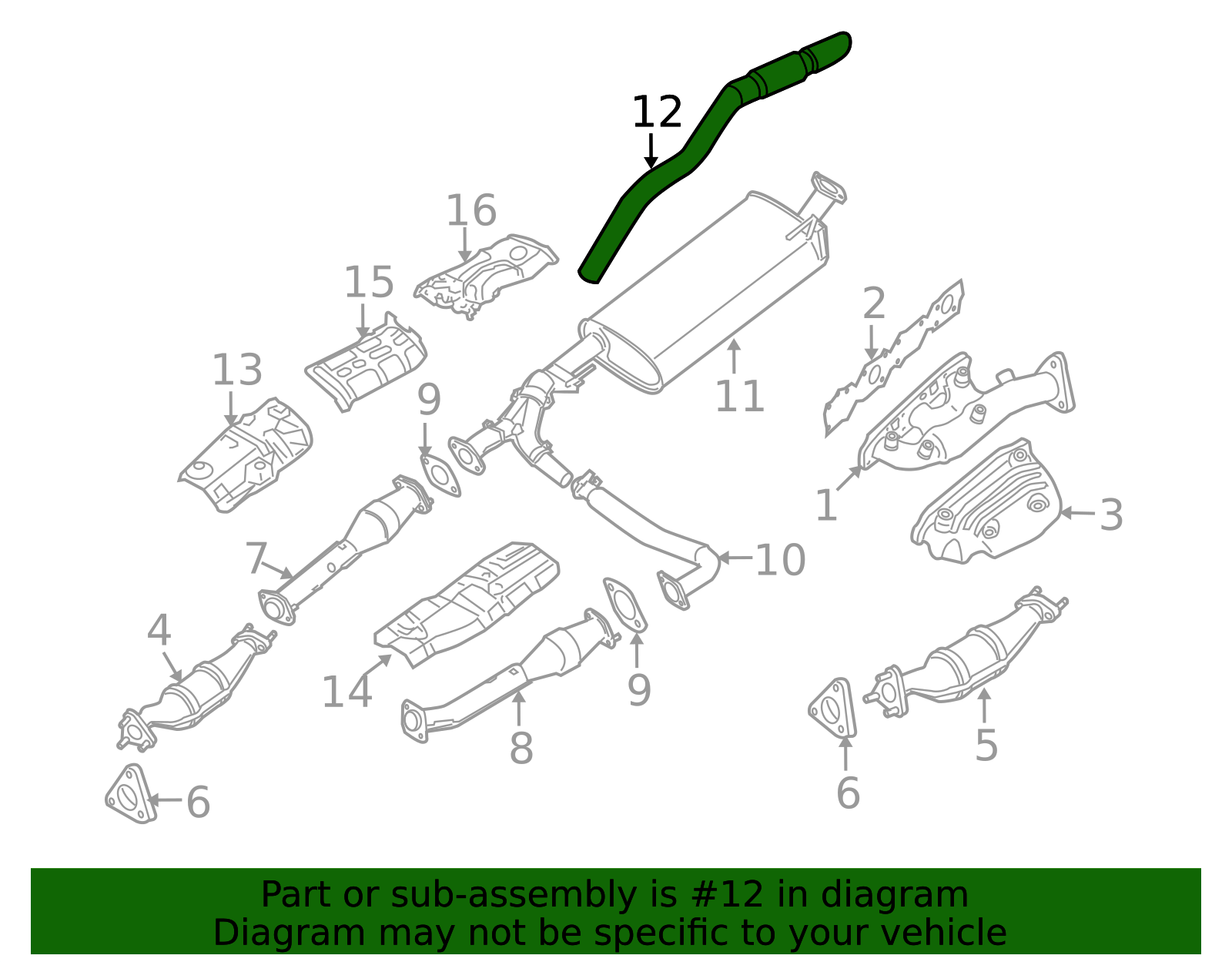 20050-ZL00A - Exhaust Tail Pipe 2005-2015 Nissan Xterra | Official ...