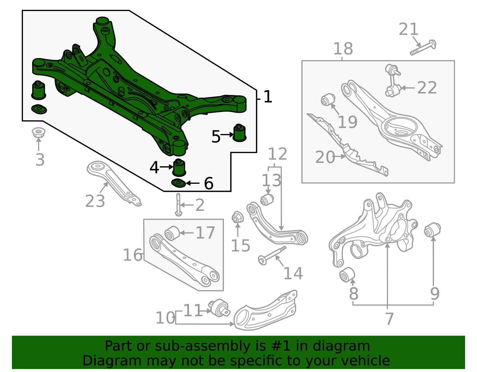 55405-L1100 - Hyundai Cross-Member 2020-2023 Hyundai Sonata ...