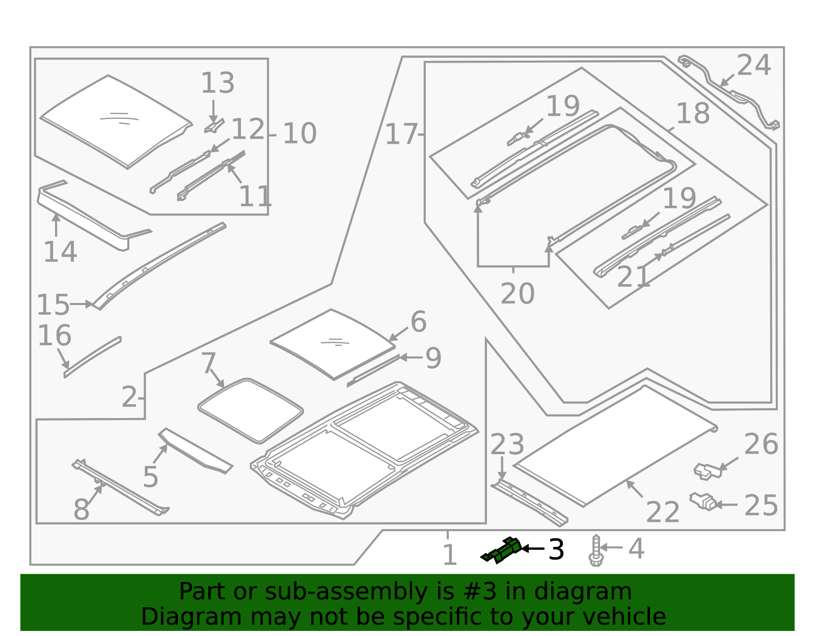 2021-2025 Kia Sorento Sunroof Frame Mount Bracket 81695-P2000 ...