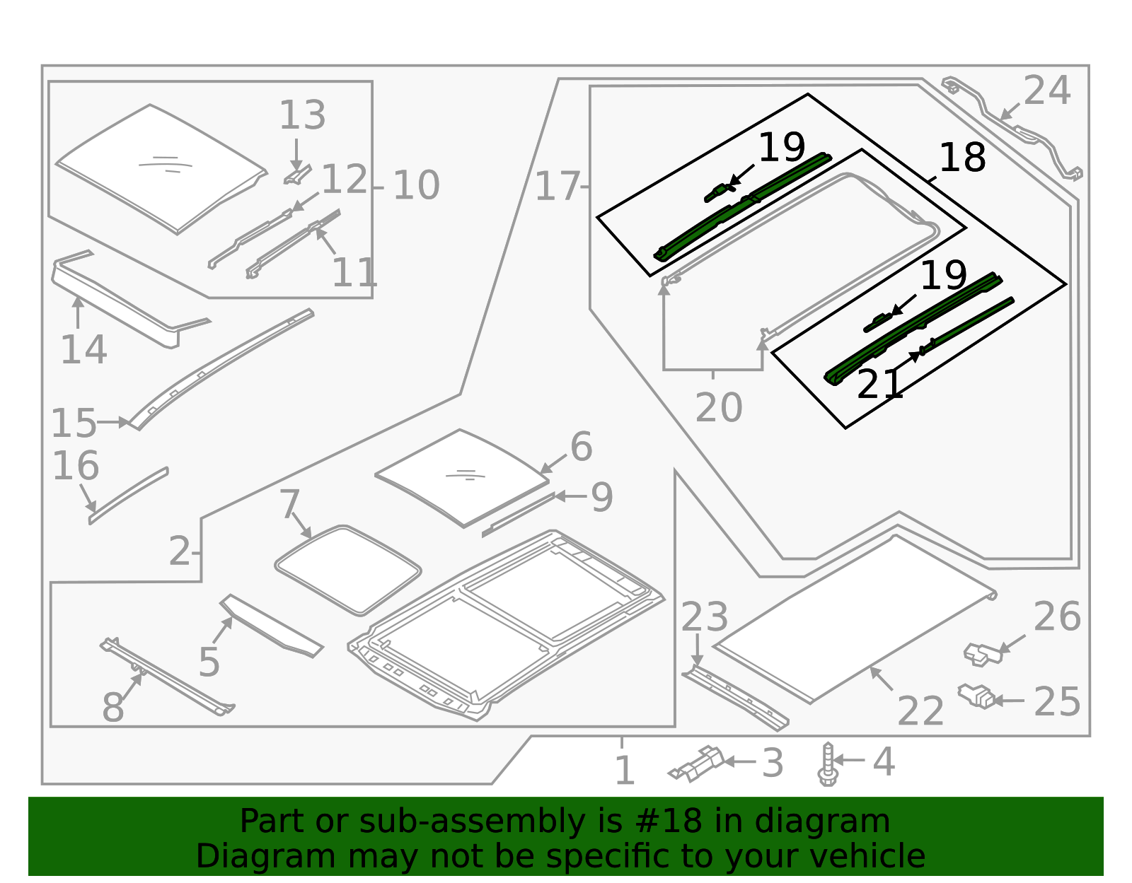 2021-2025 Kia Sorento Sunroof Guide Rail 81651-P2000 | QuirkParts
