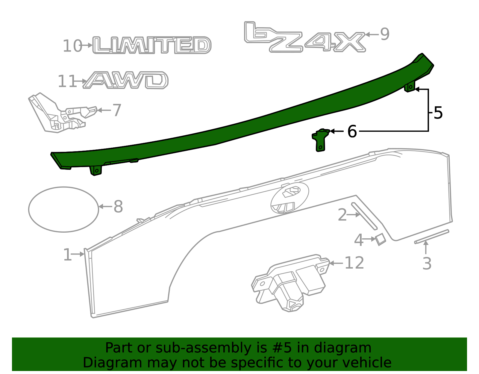 2023-2025 Toyota bZ4X Trim Molding 76812-42130 | Toyota Parts Center