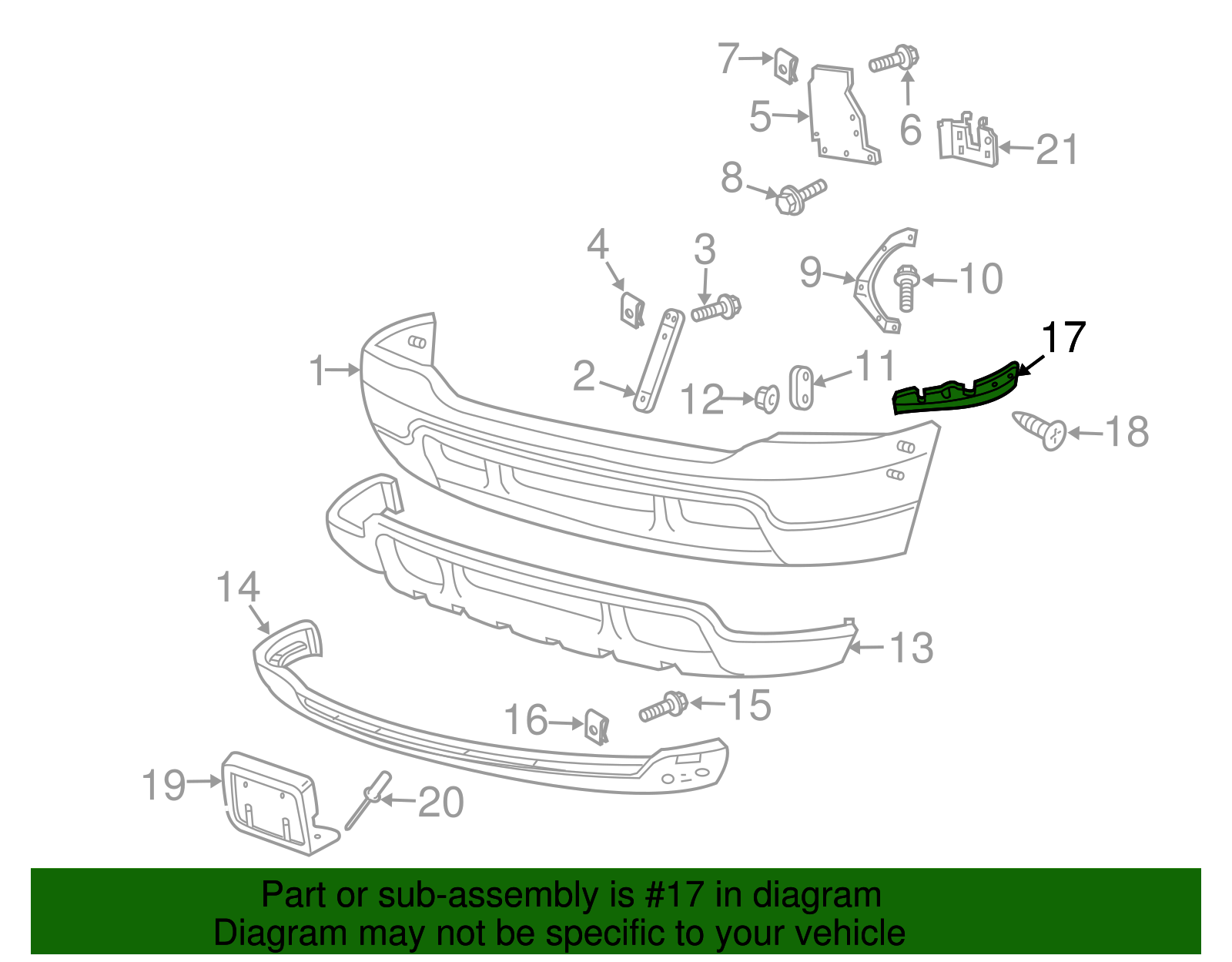 Genuine OEM Ford Part - Bumper Cover Spacer Panel F81Z-17A861-AB ...