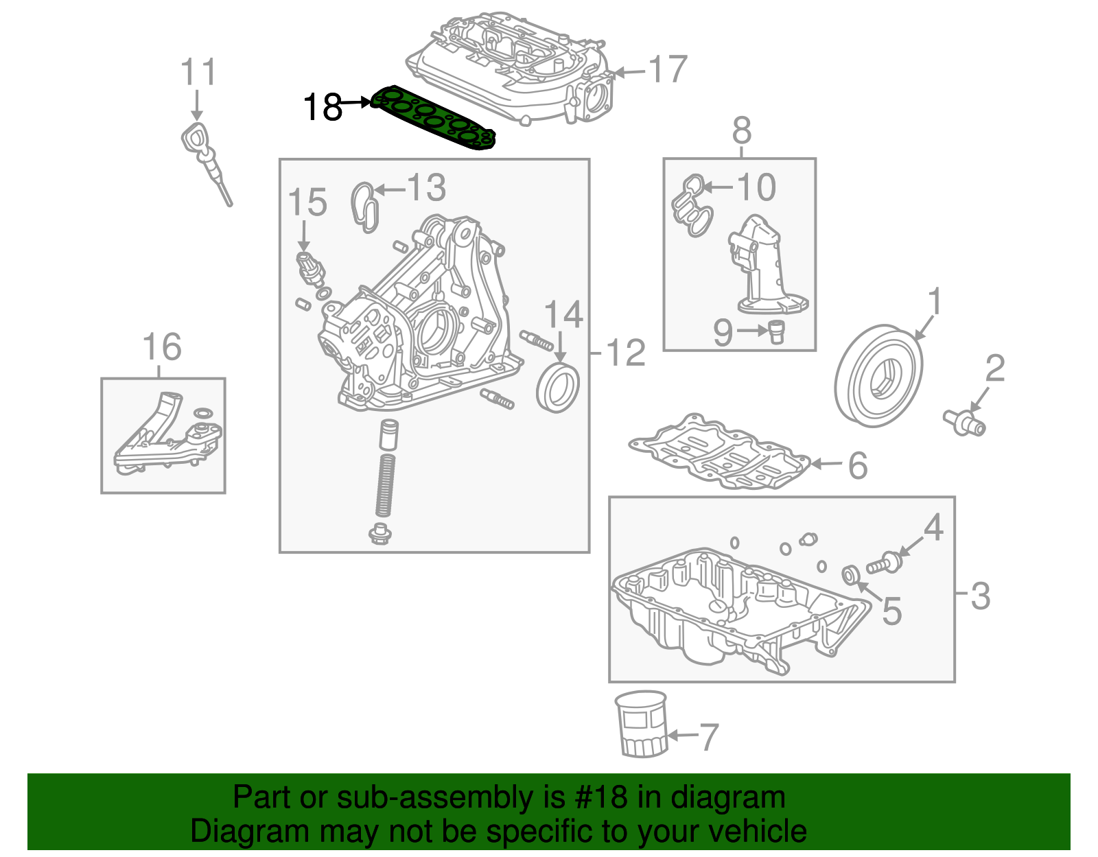 17112-5G0-A01 - Engine Intake Manifold Gasket 2013-2017 Honda | Honda ...