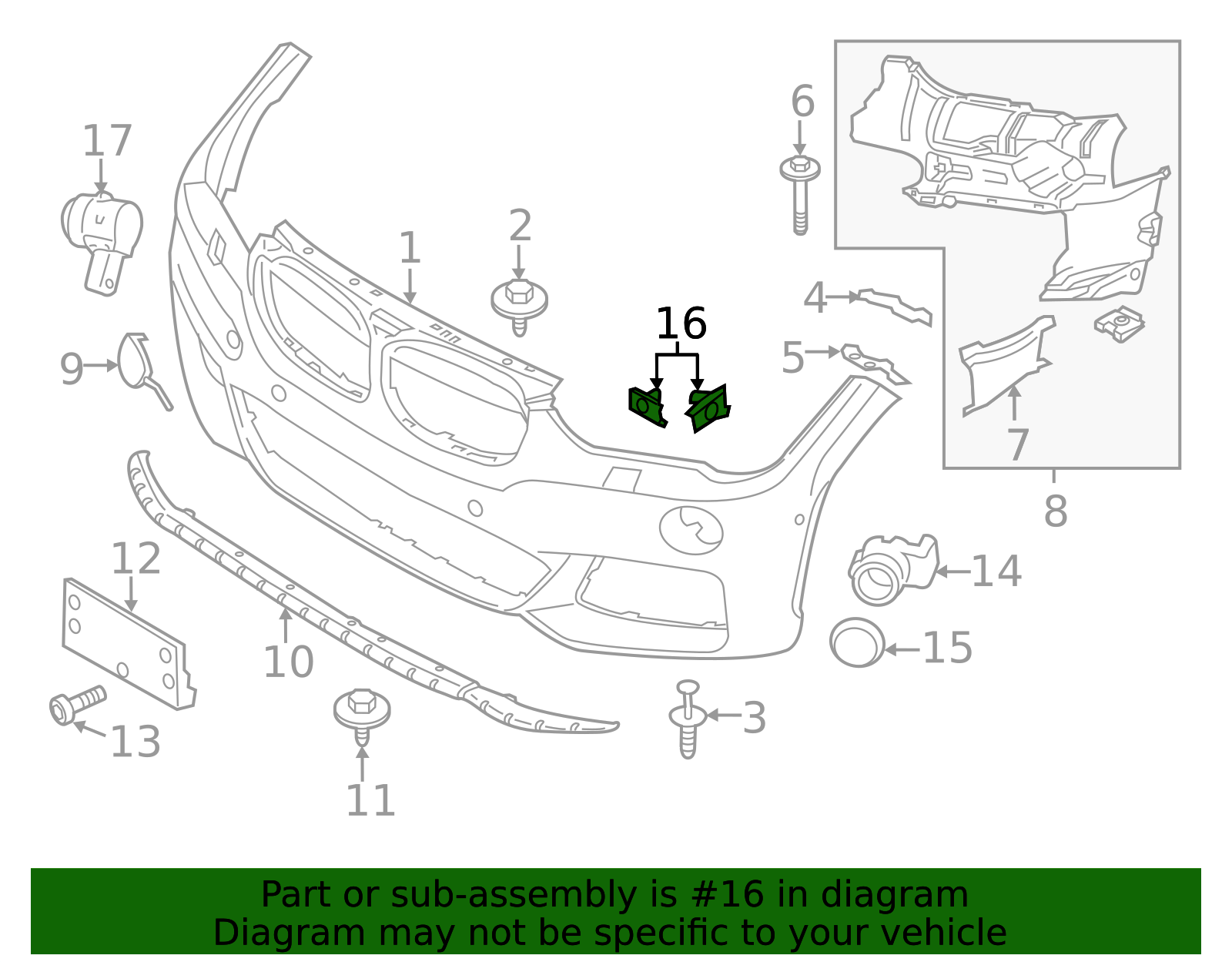 51-11-8-072-823 - High-Quality Park Sensor Mount for 2016-2019 BMW X1 ...