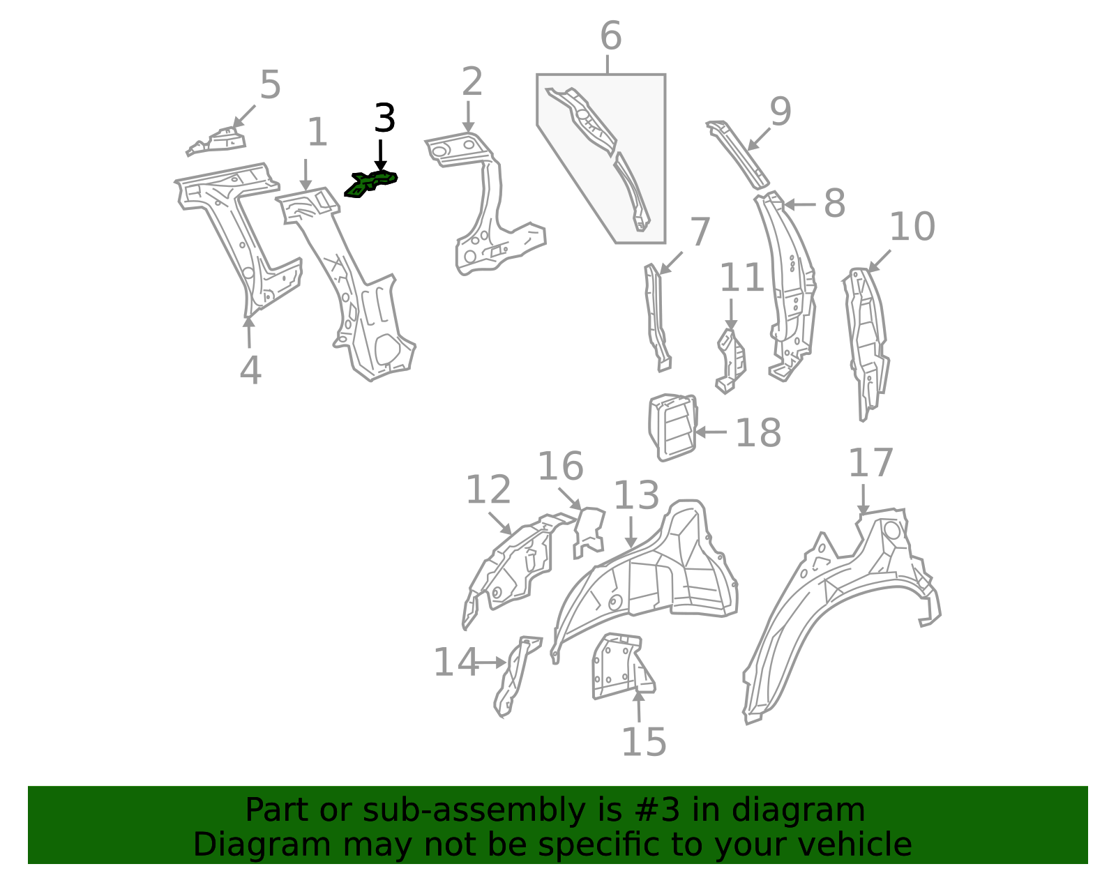 2006-2012 Toyota RAV4 Rear Pillar Reinforced Upper Support 61702-0R010 ...