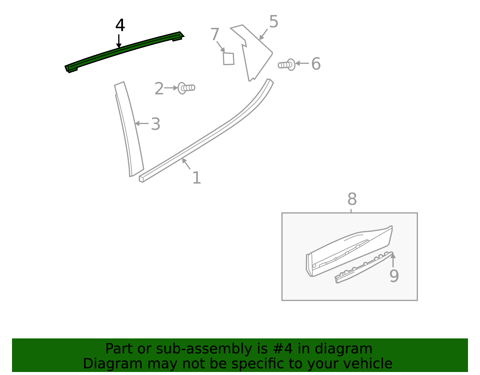 2022-2023 Chevrolet Bolt EUV Upper Molding 42788376 | Courtesy Parts