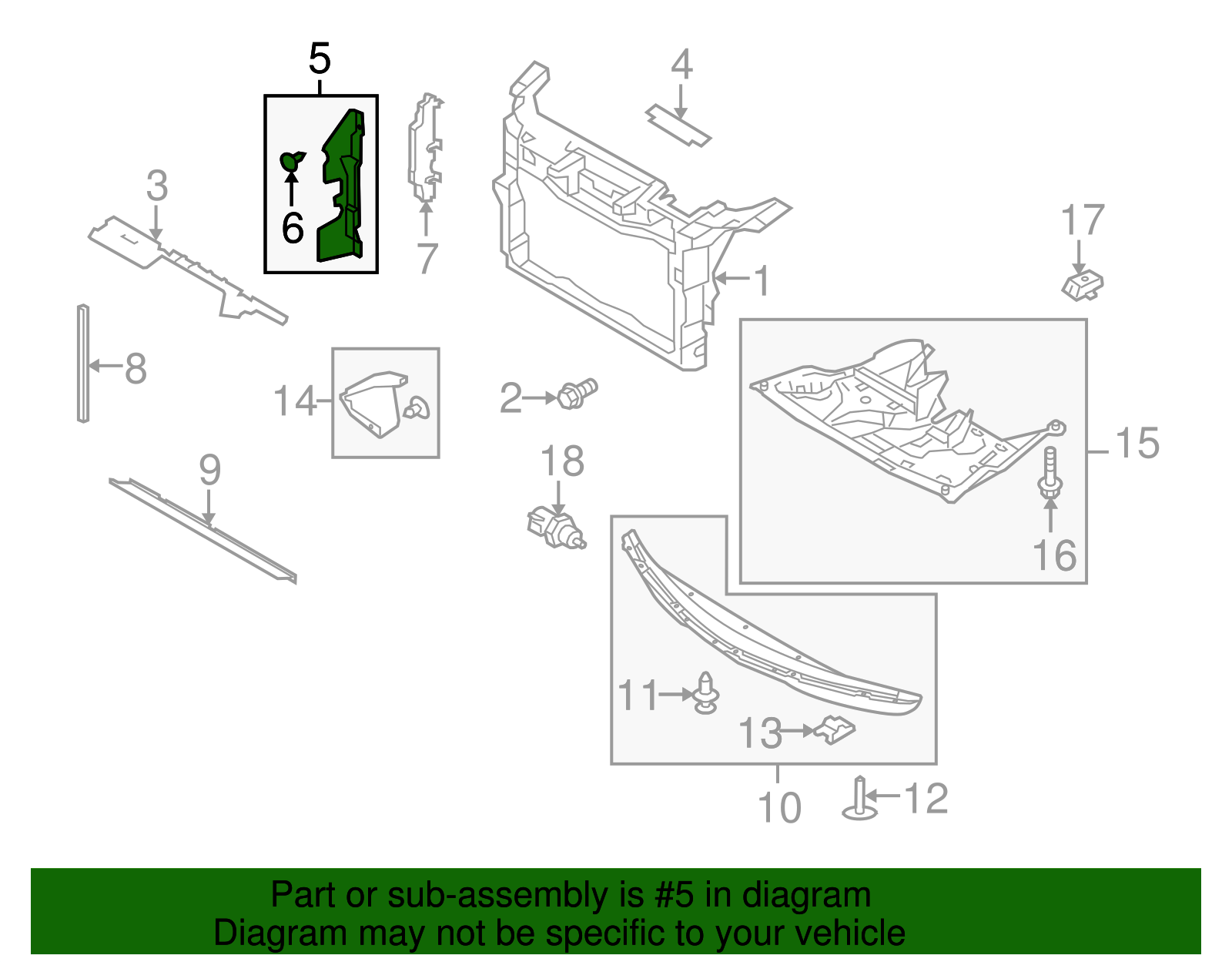2013-2019 Lincoln MKT Radiator Support Air Deflector DE9Z-8311-D ...