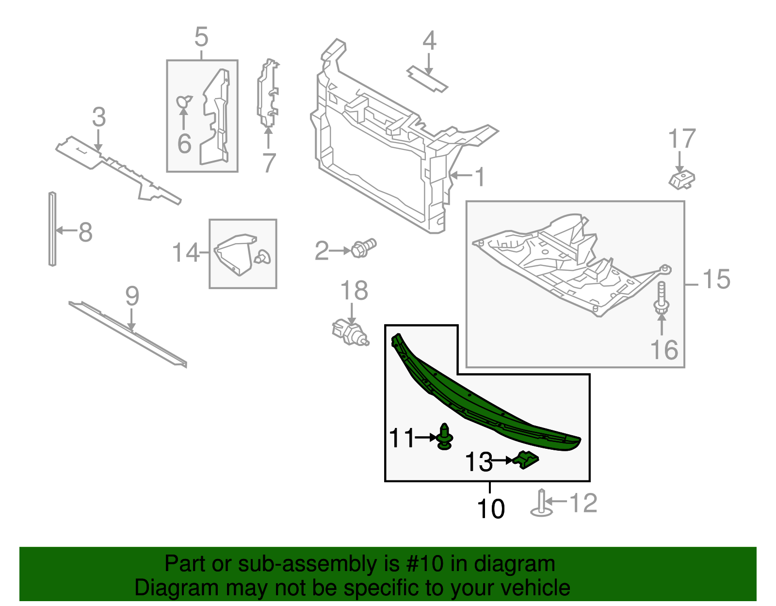 2010-2019 Ford Radiator Support Air Deflector aa8z8327a | TascaParts.com