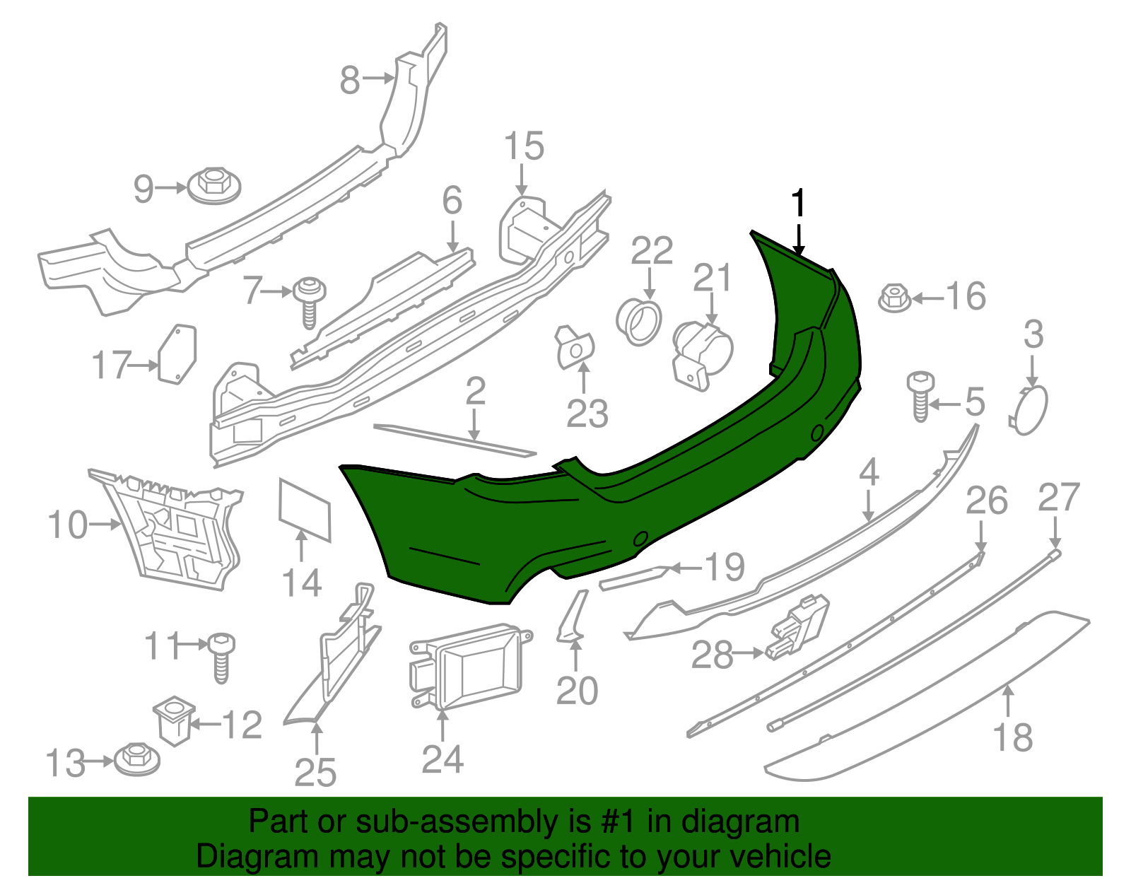 Genuine BMW 51-12-8-056-223 | Rear Bumper Cover | FREE Shipping on Most ...
